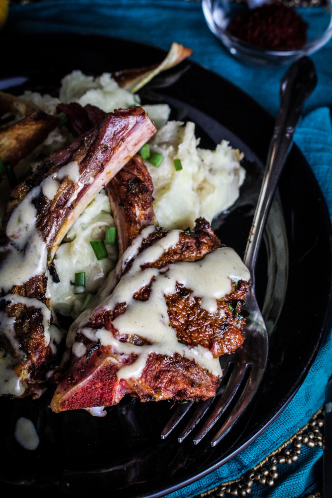 Mint-and-Sumac Grilled Goat Chops with Tahini Sauce - Dining and Cooking
