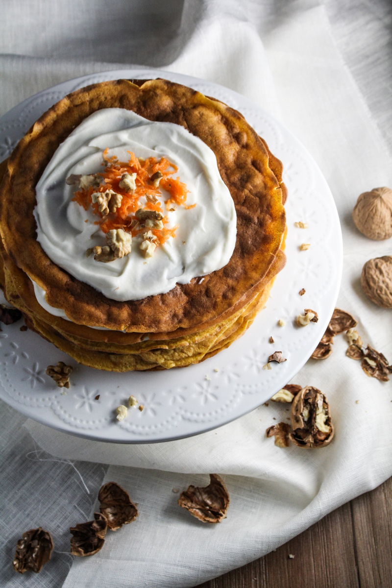 Carrot Cake Crepe Cake with Whipped Cream Cheese Frosting - Dining and ...