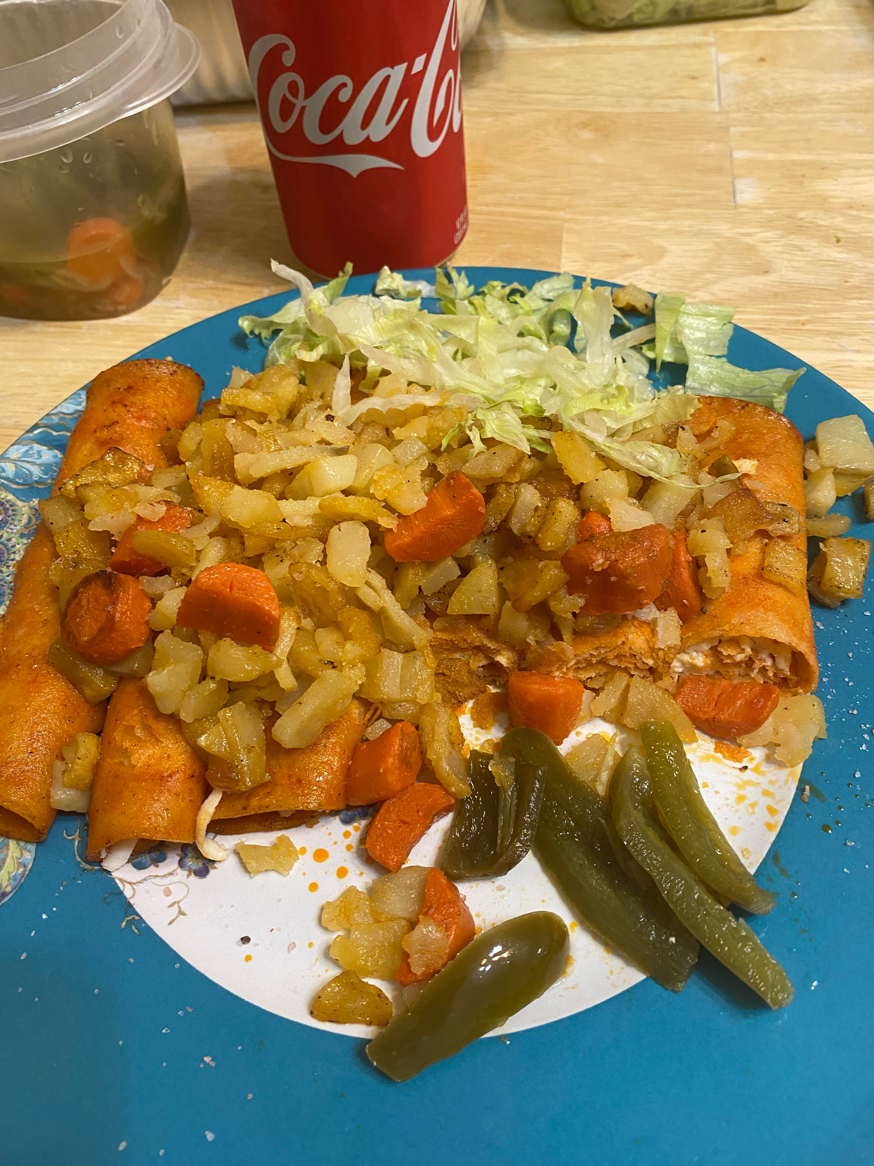 Enchiladas. My bad I didn’t take a before picture - Dining and Cooking