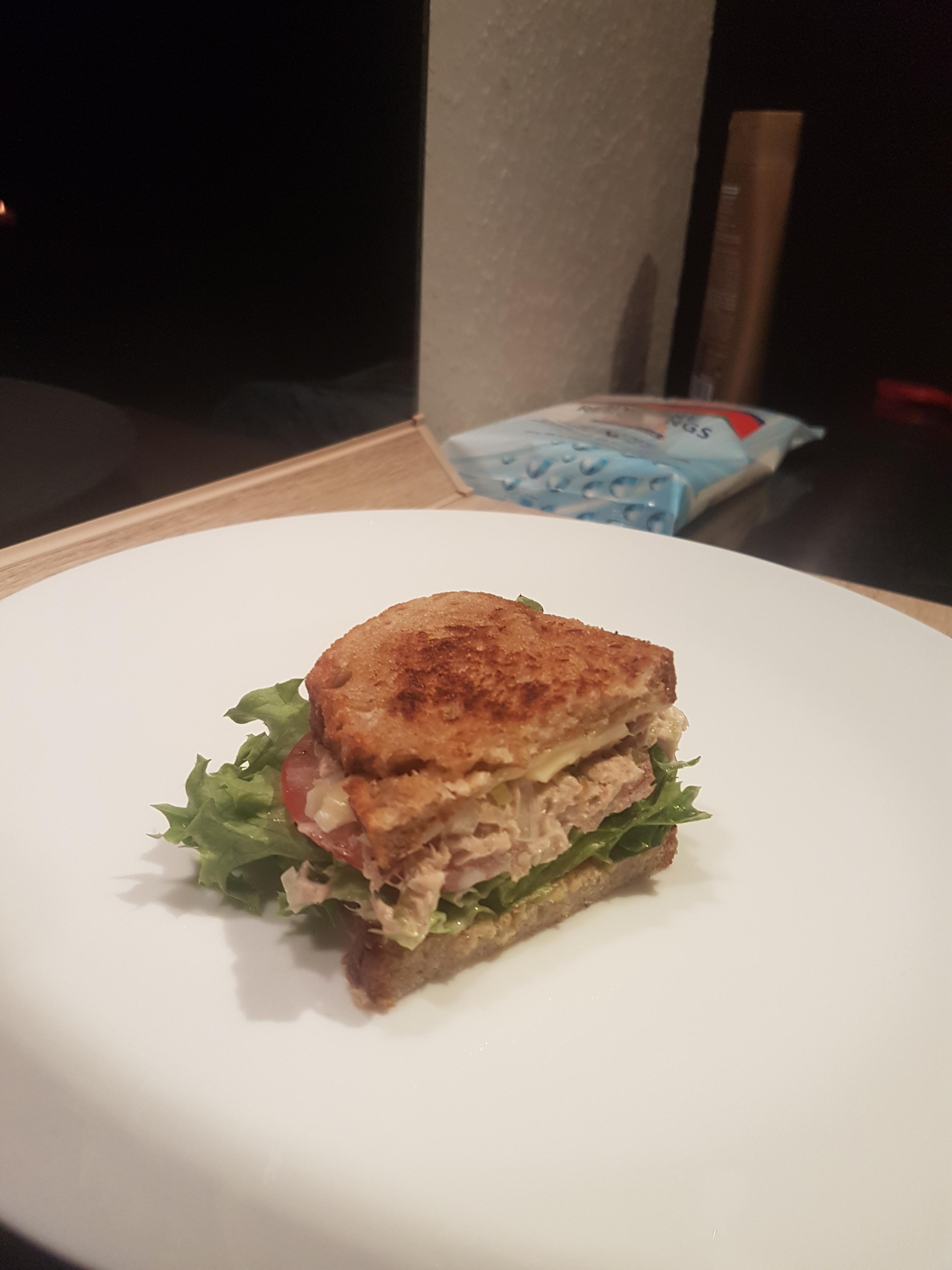 Tuna Melt Toasty on German Rye (i ate the other half too quick ...