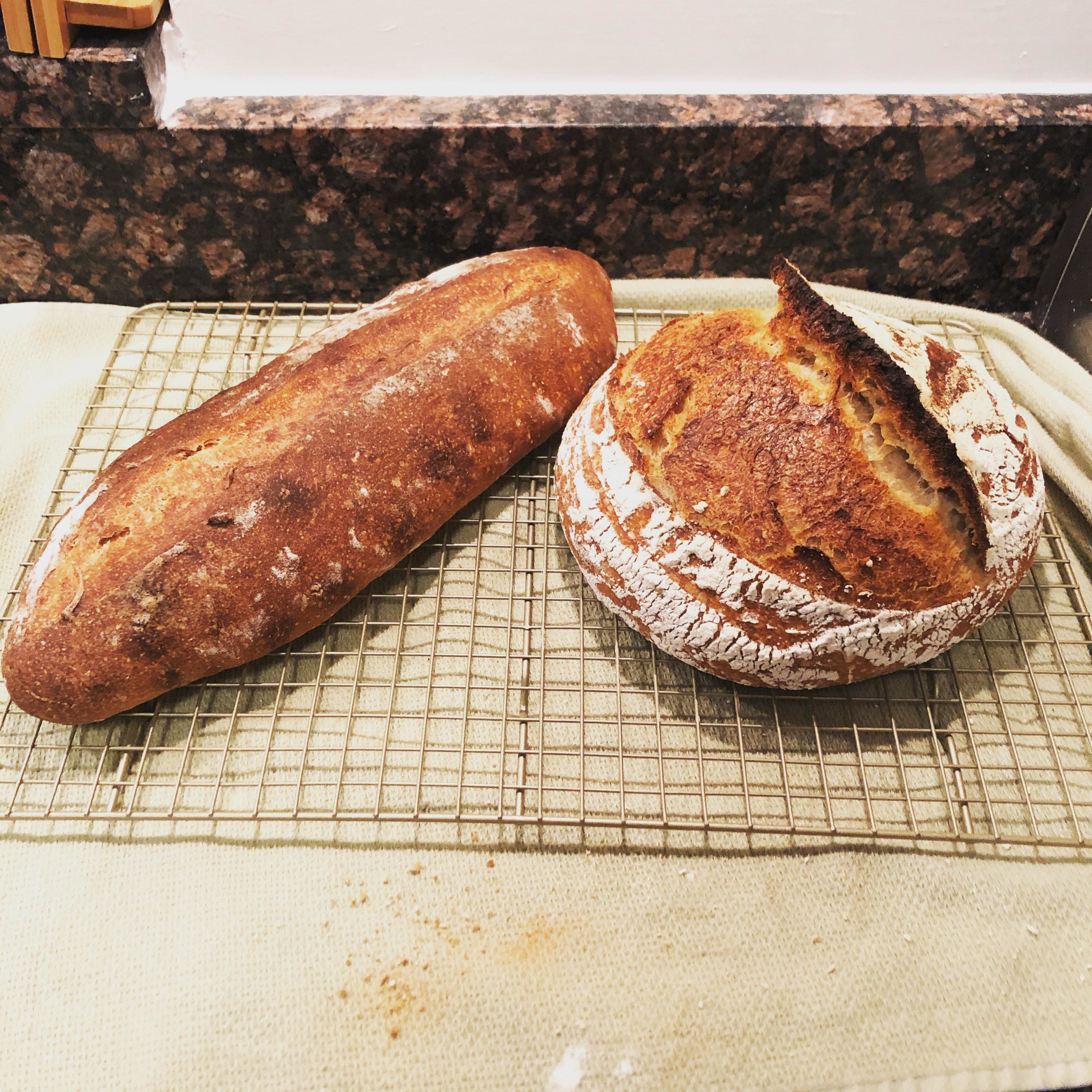 Pain au levain. Really happy with how the boule came out; batard was a ...