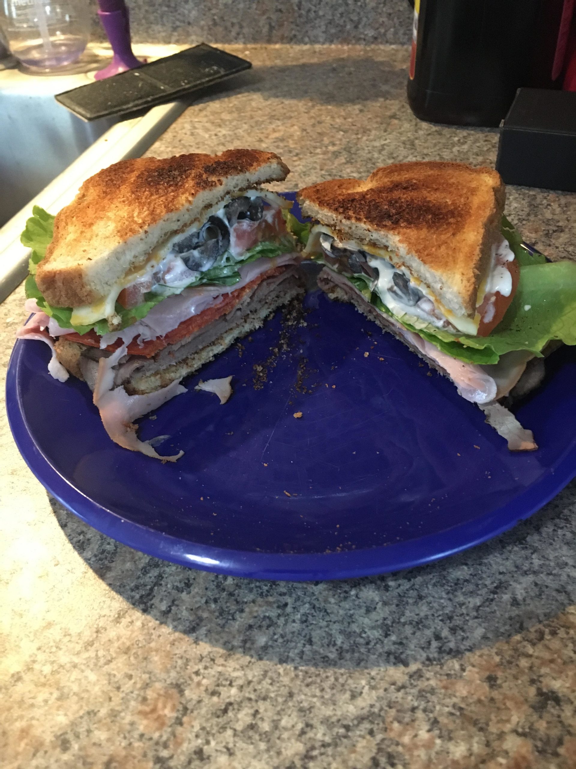 Lunch time :) Roast beef, pepperoni, ham, lettuce, tomato, S&P, black ...