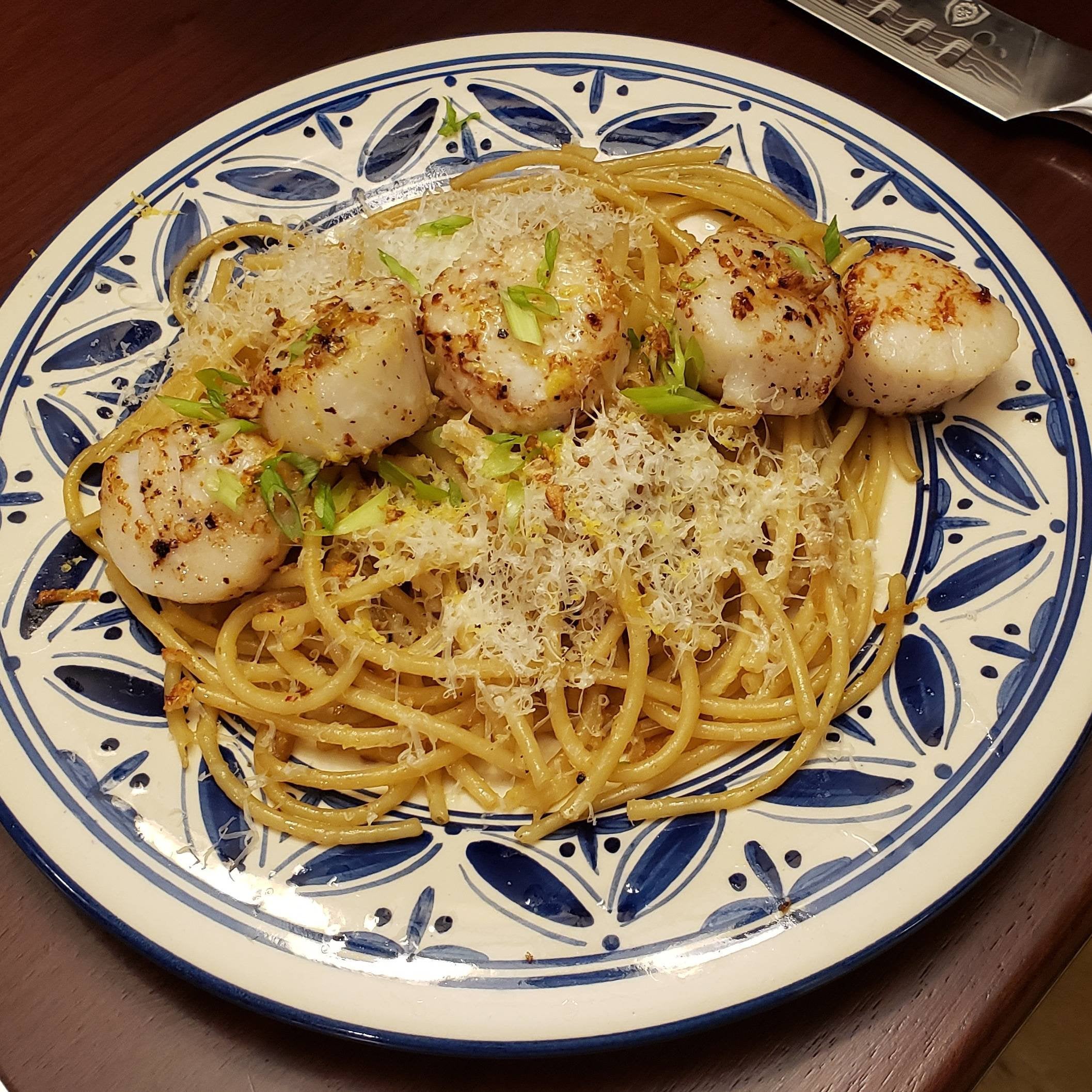 Scallop Scampi w/ Bucatini - Dining and Cooking