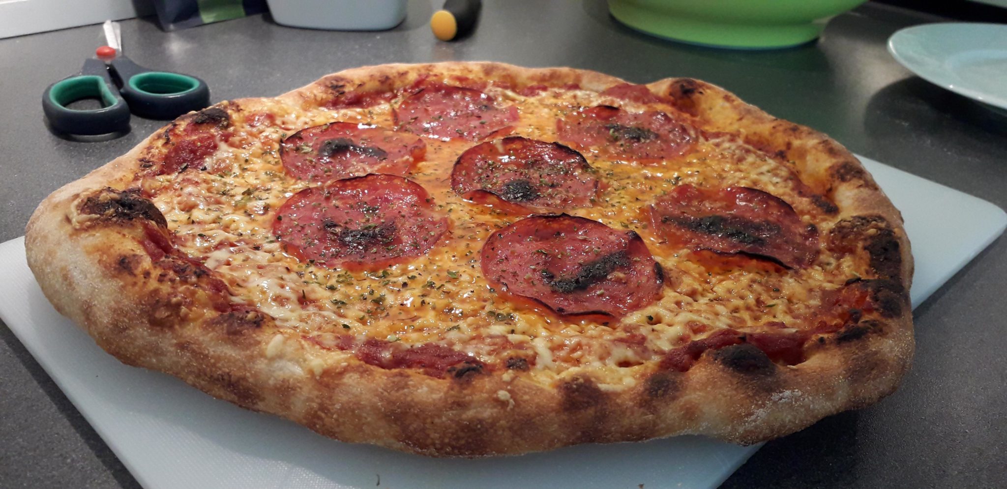 Big crust pizza with some Italian sausage - Dining and Cooking