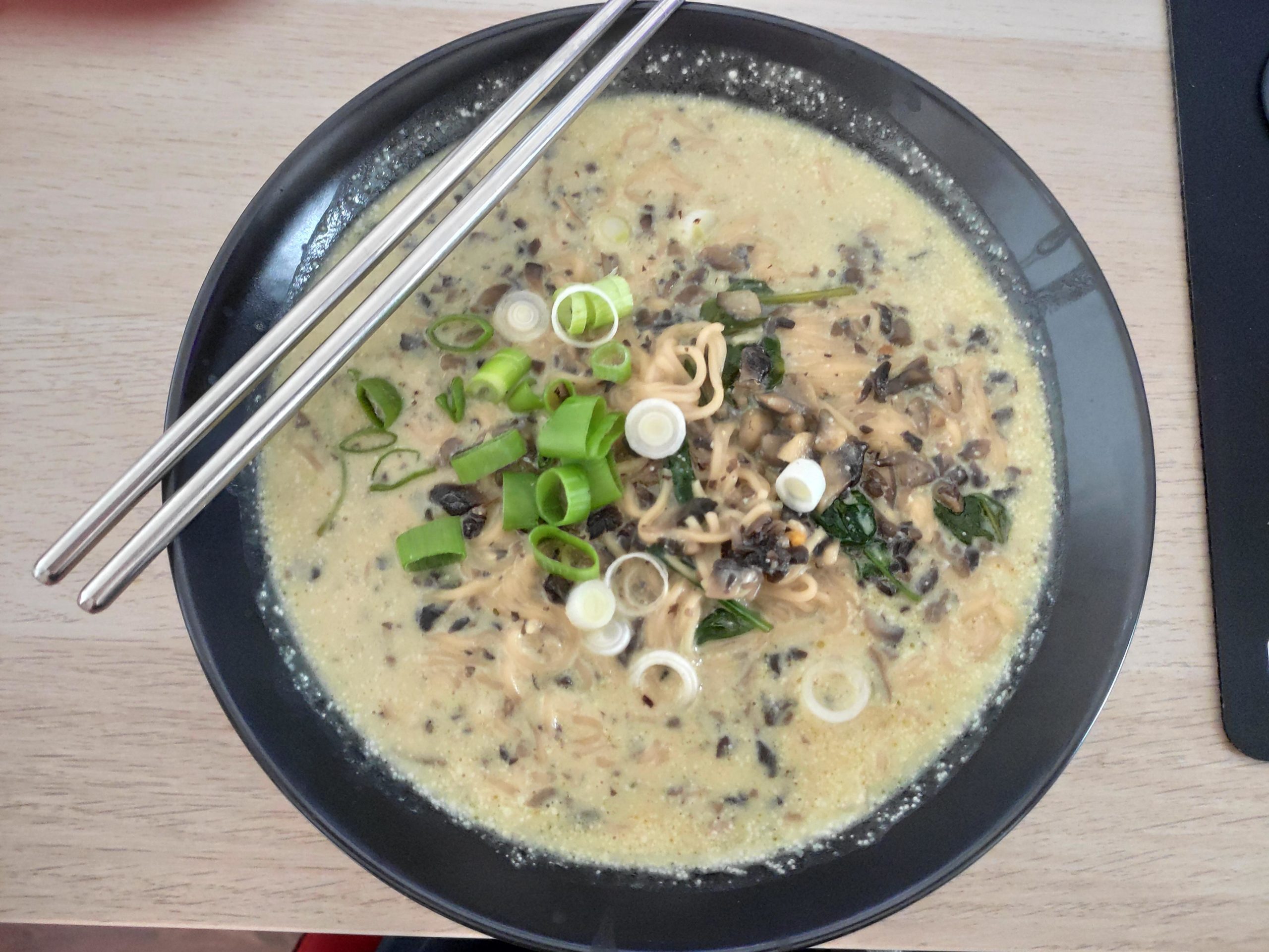 Probably the simplest ramen I ever made: Fish stock, shoyu tare, topped ...