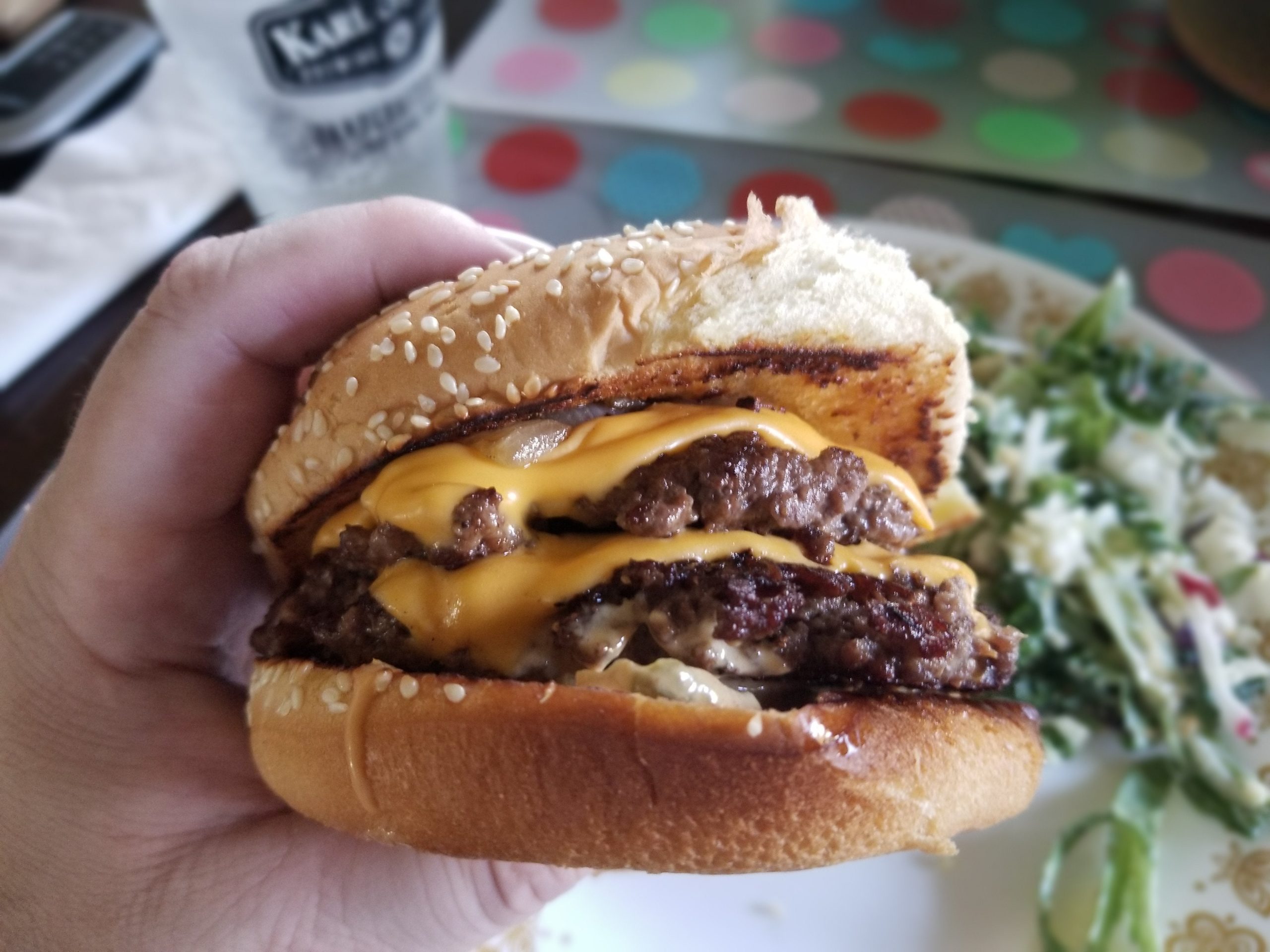 Plain cheeseburger for my five year old looked too perfect for its own ...