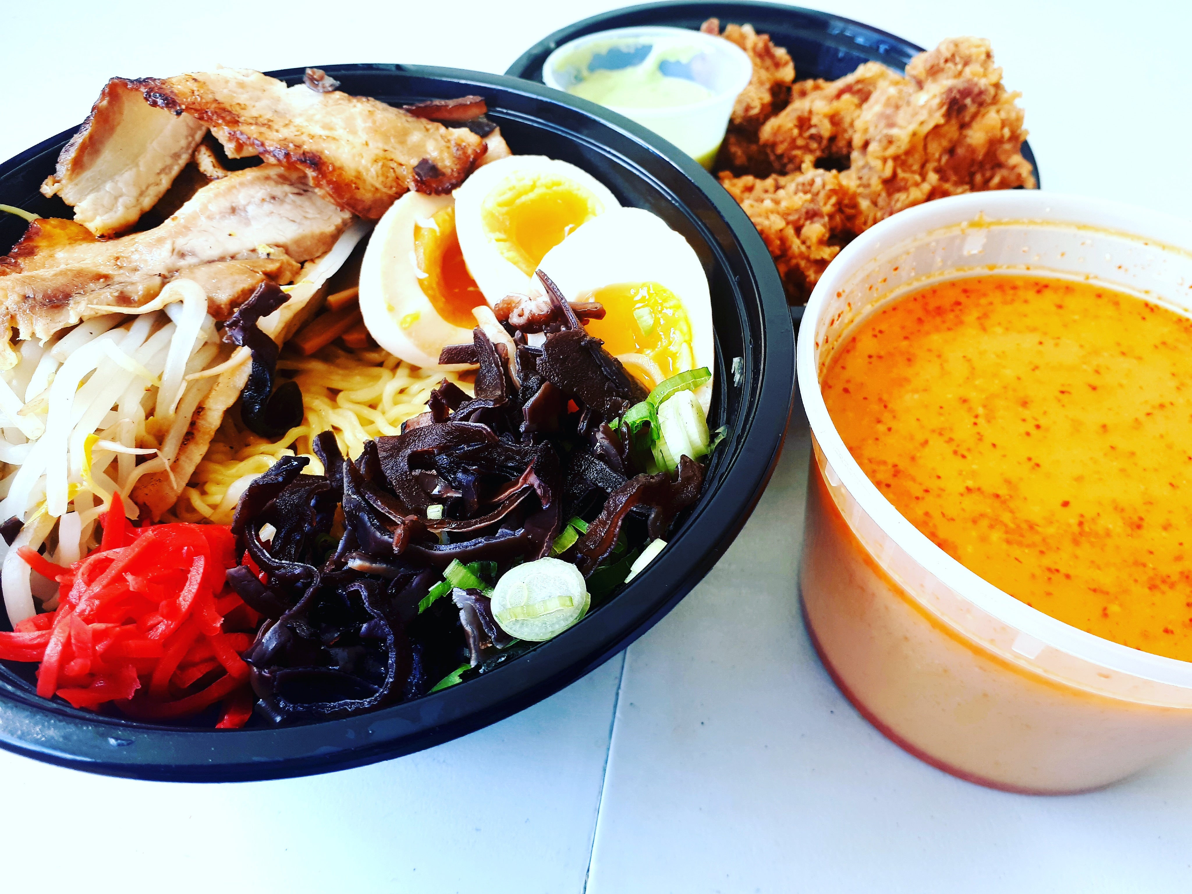 Koichi signature ramen with a side of chicken karage. Takeout from ...