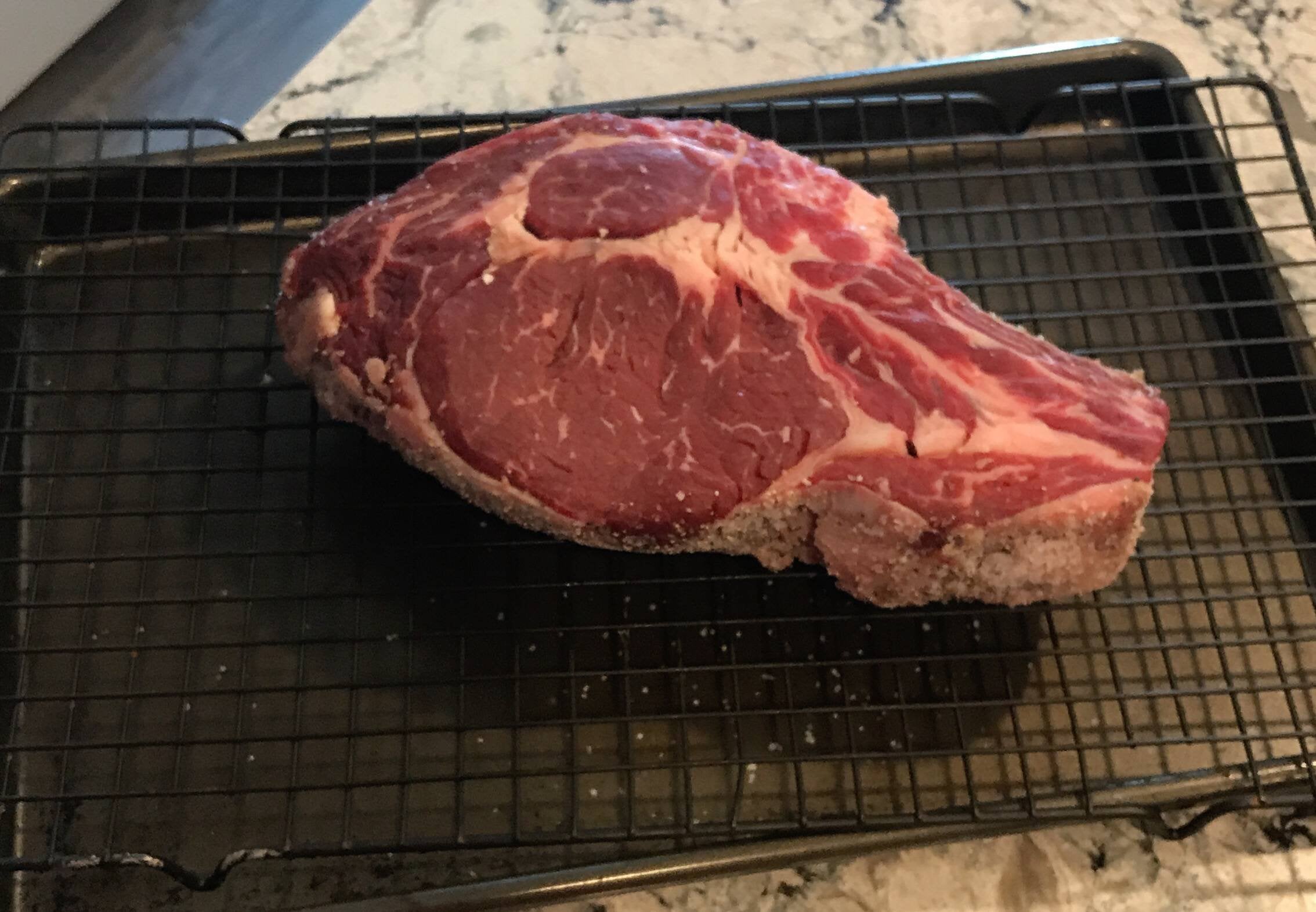 Reverse seared a 2.25 pound bone-in Ribeye last weekend - Dining and ...