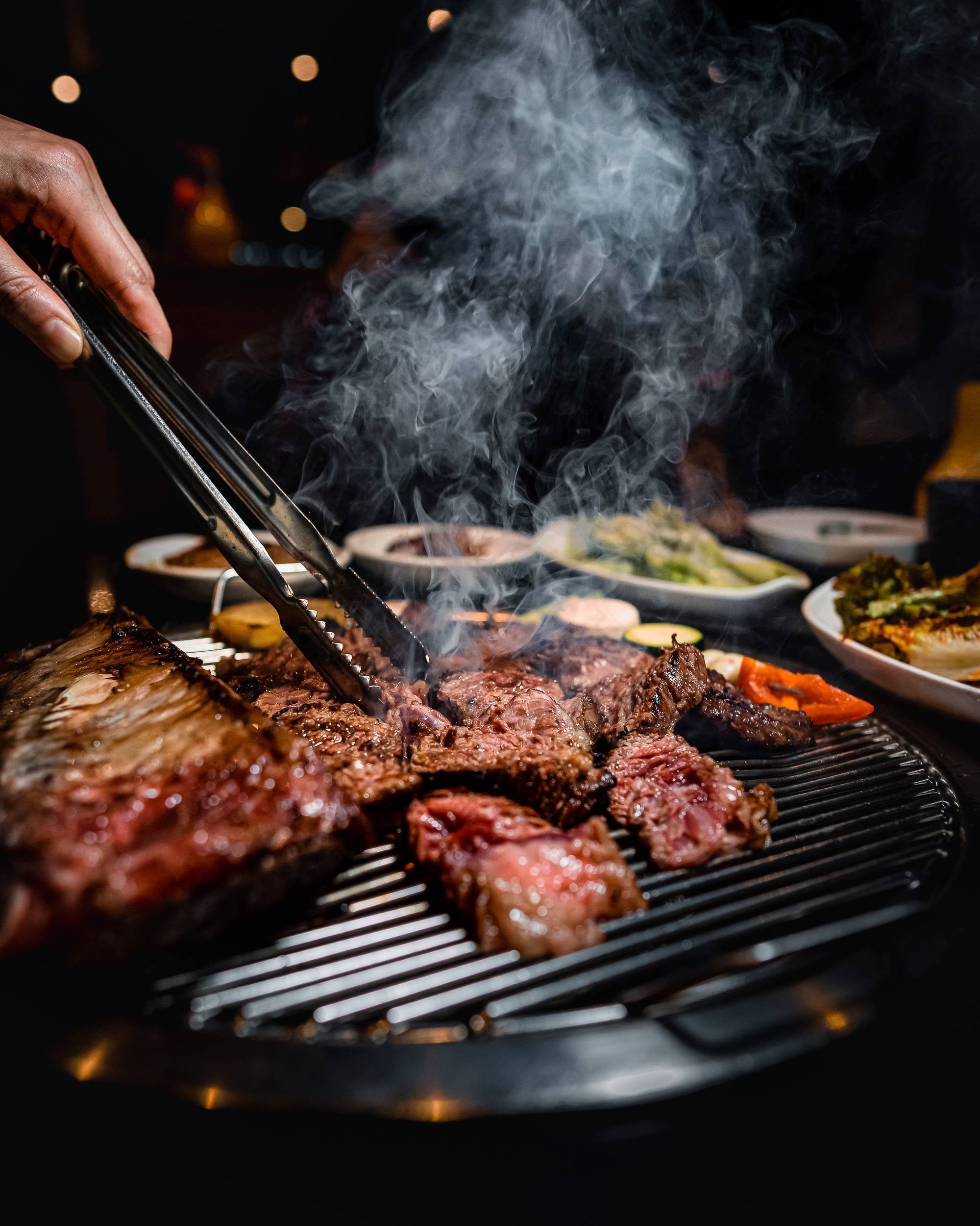 Korean BBQ Featuring Charcoal Grilled Kalbi (Beef Short Ribs) - Dining ...