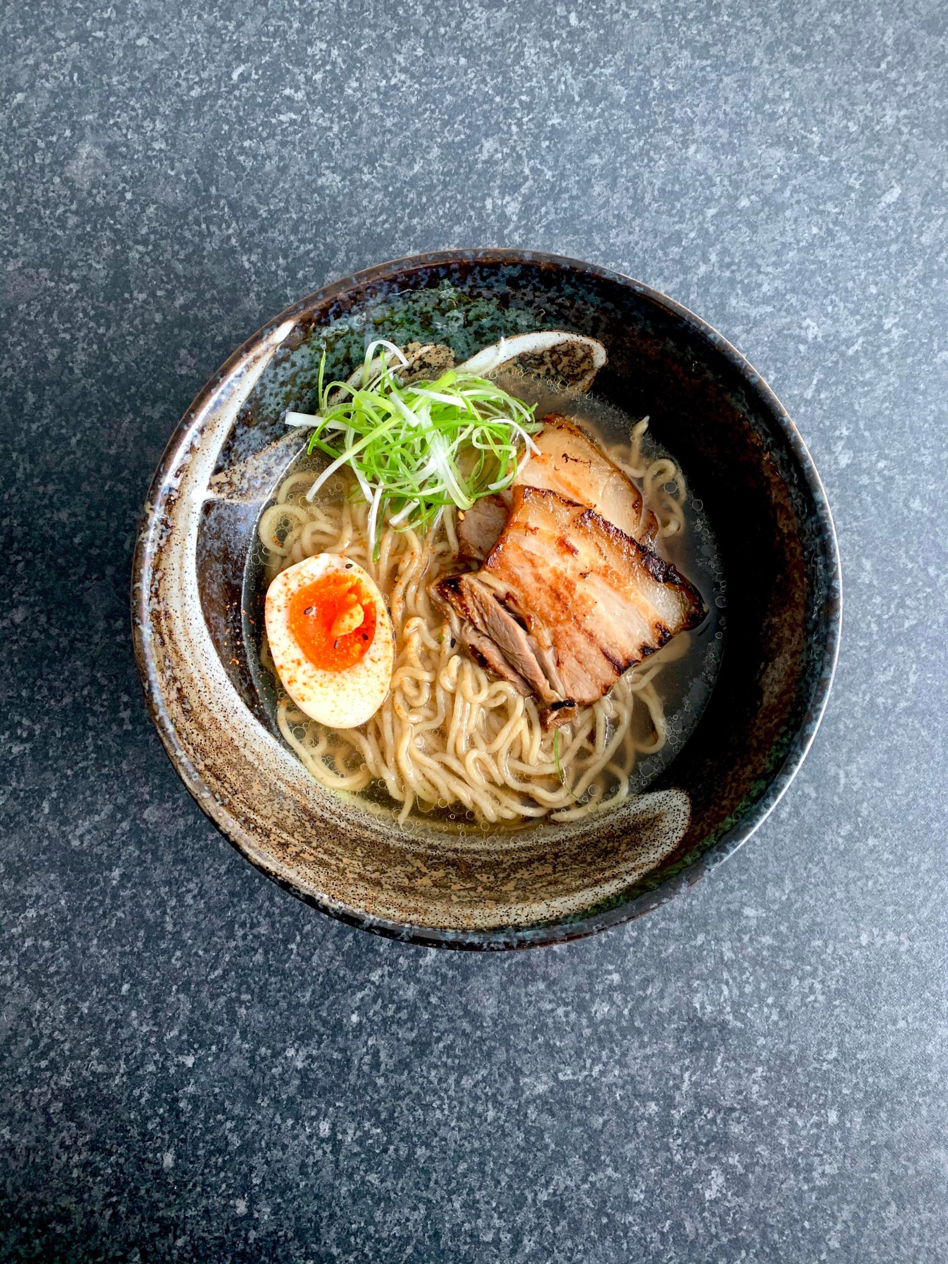 Chicken shio with smoked cola char siu & toasted rye noodles - Dining ...