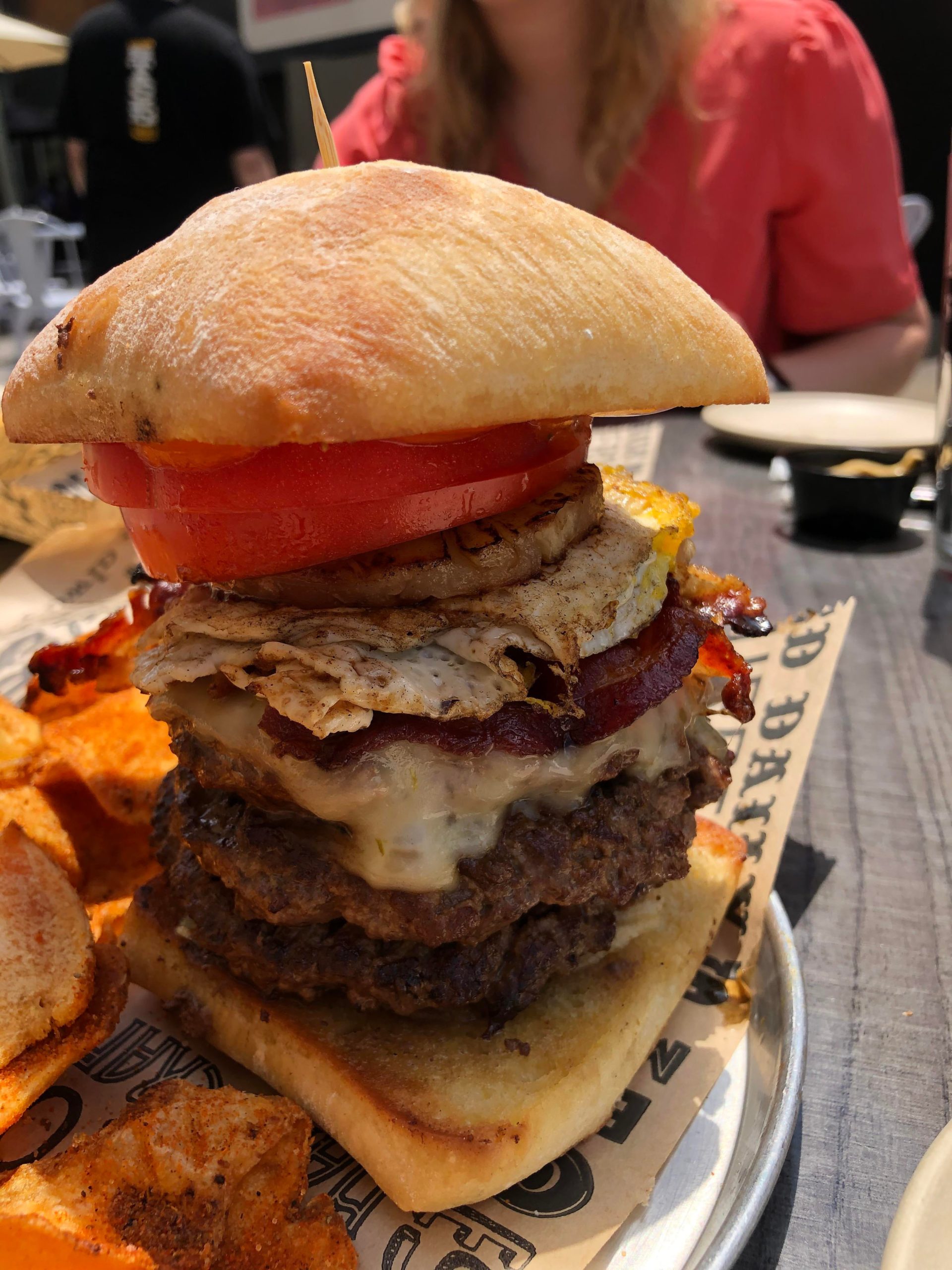 Triple Smash Burger Bacon with Pepper Sauce - Dining and Cooking