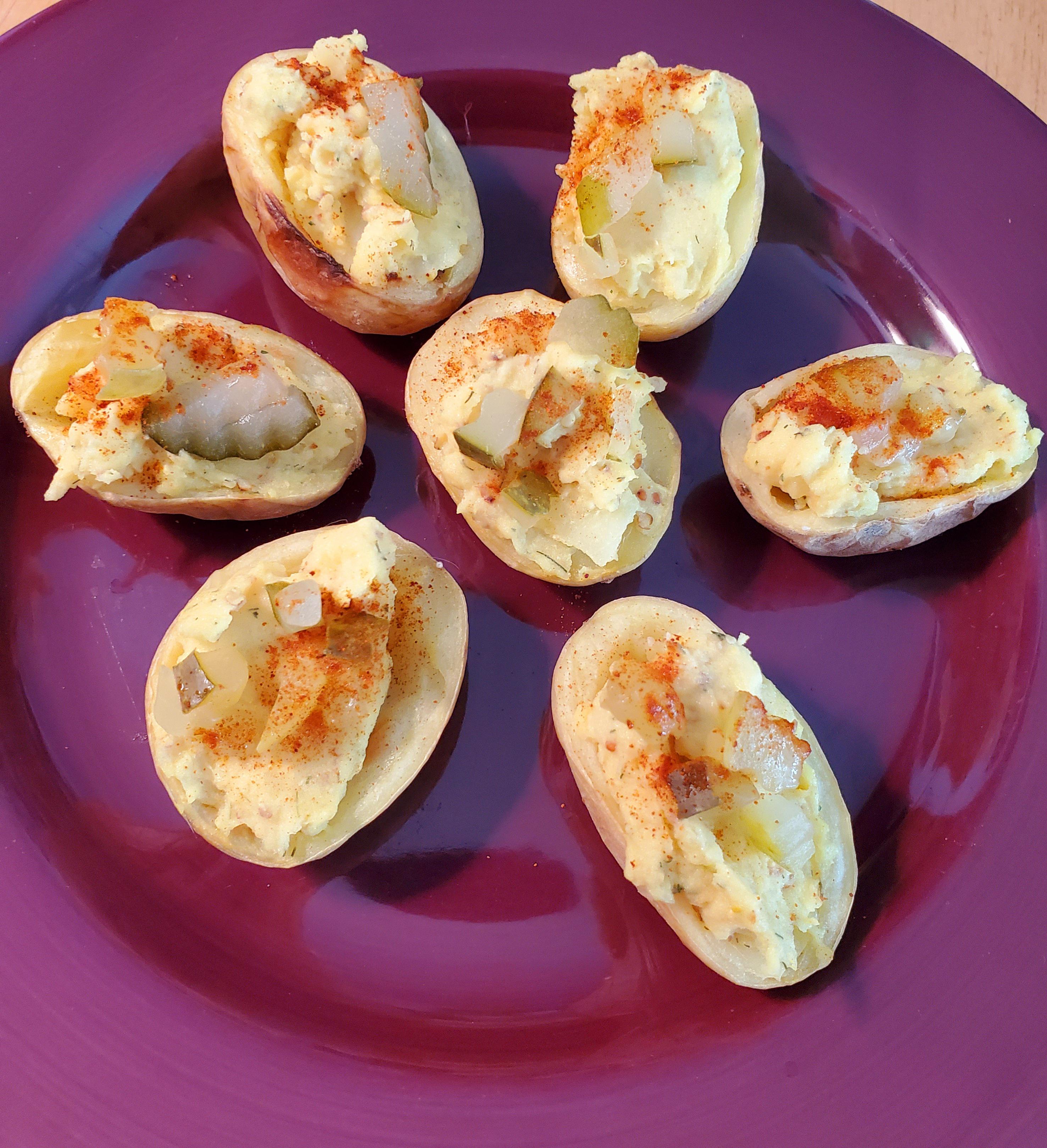 First time making deviled potatoes. Super easy and delicious. Lots of ...