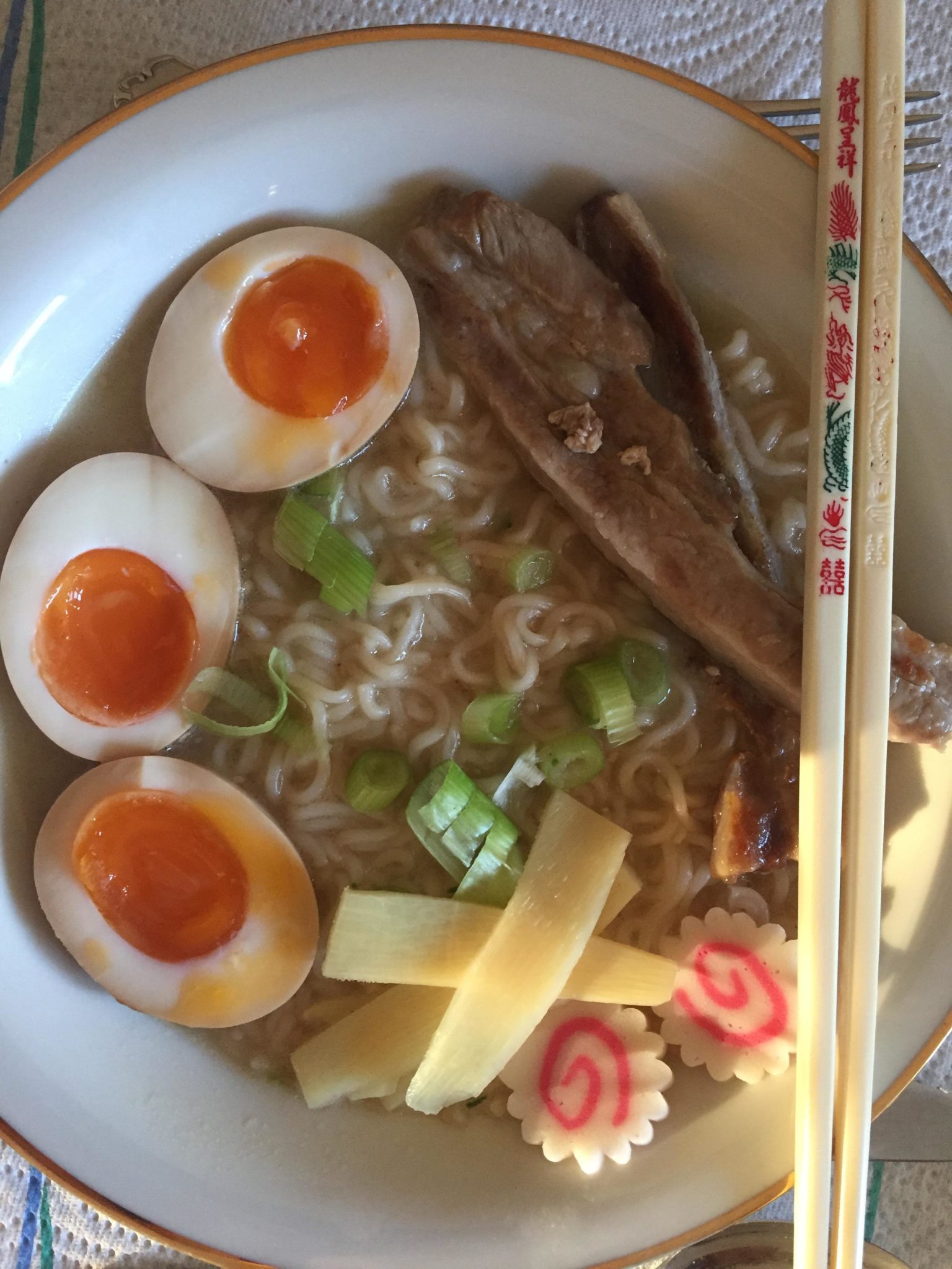 First time improving instant noodles with some toppings and ingredients ...