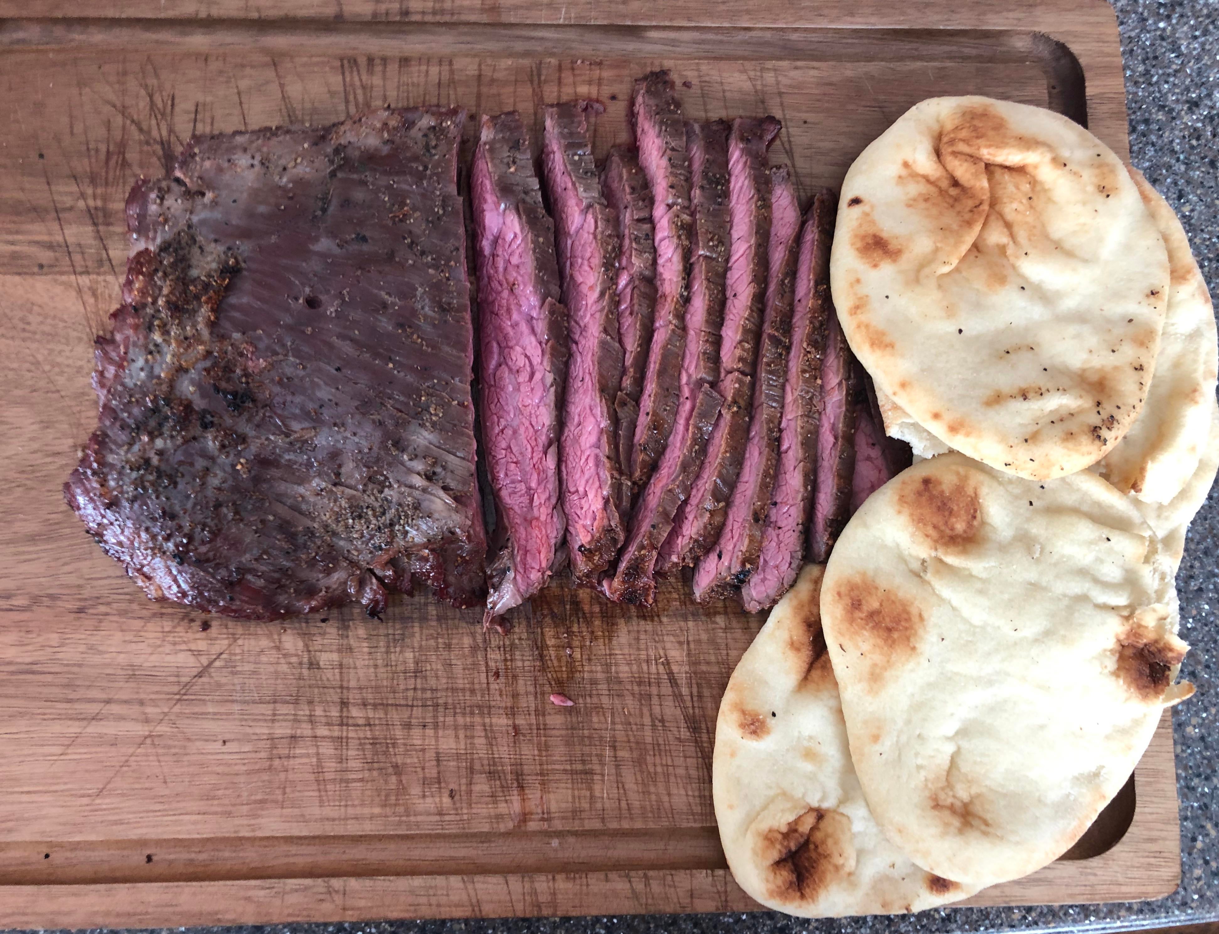 Flank steak cooked rare/med-rare - Dining and Cooking