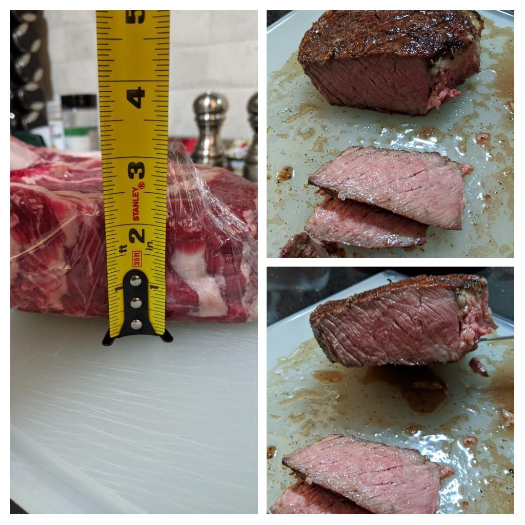 Reverse seared bone in pork chops off the BGE. Took them to 140 ...