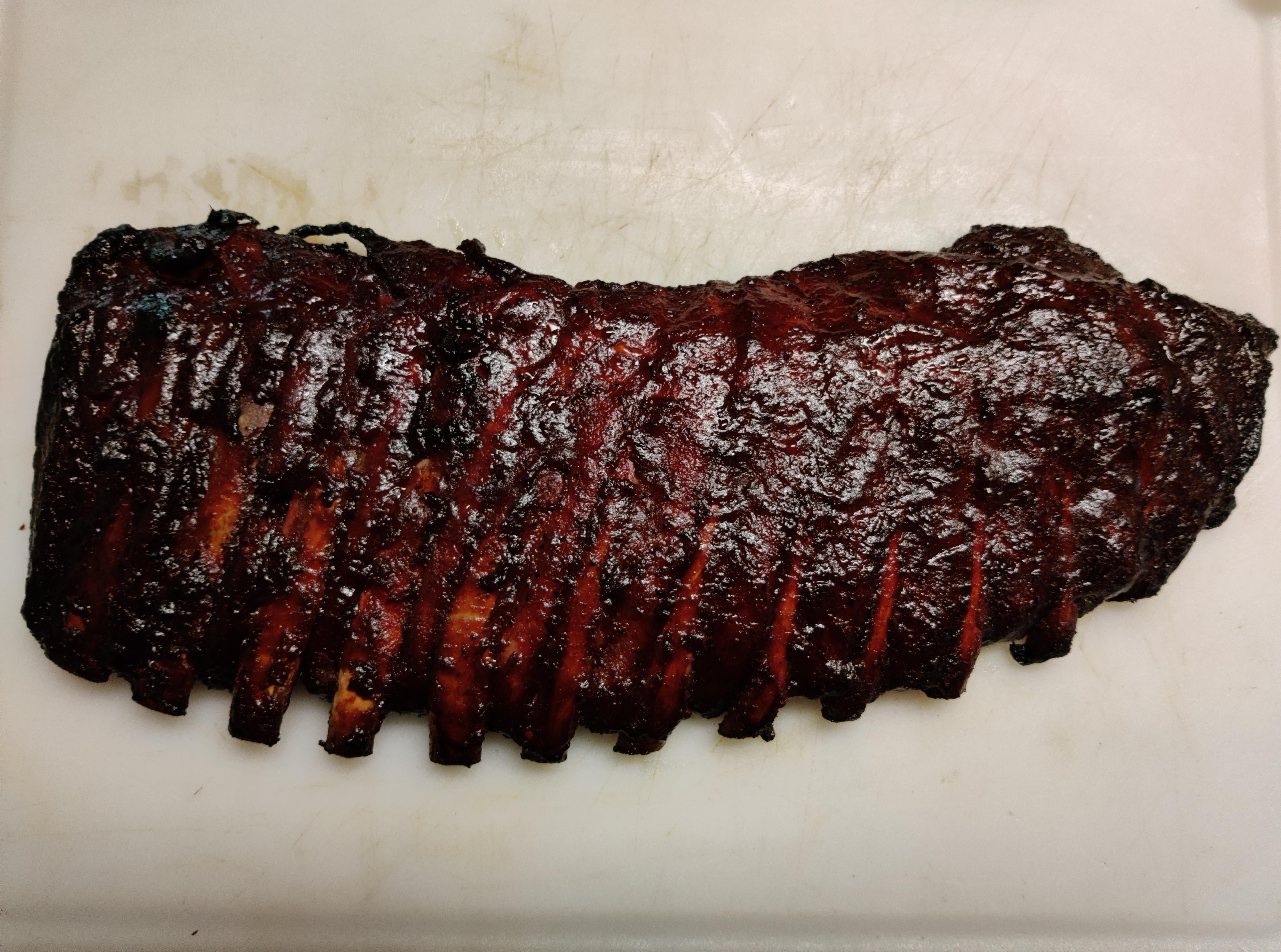 Farm raised pork spare ribs cooked 3-2-1 over hickory at home. - Dining ...