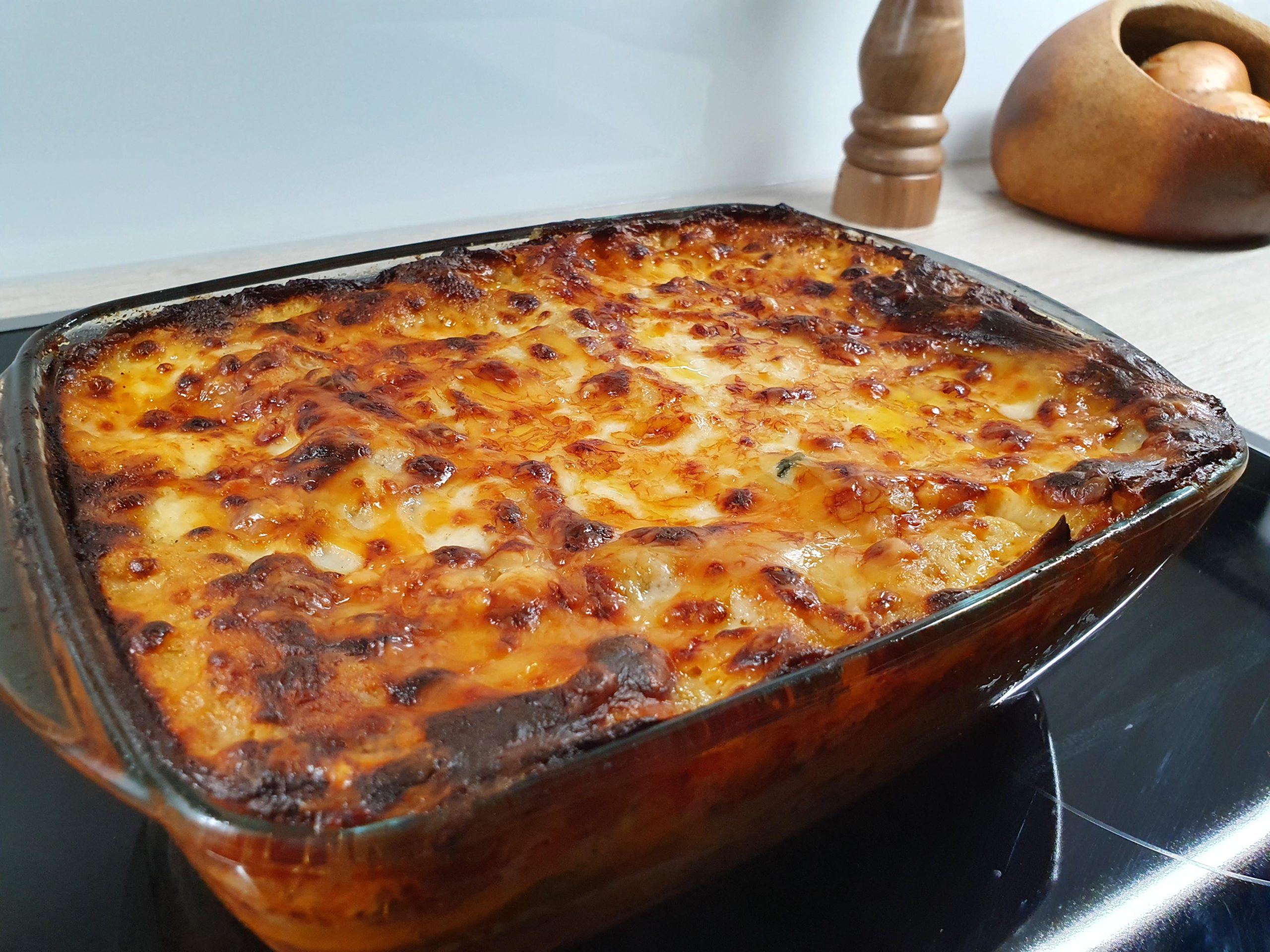 My dinner at work. Burnt lasagna with cesar salad and garlic bread ...