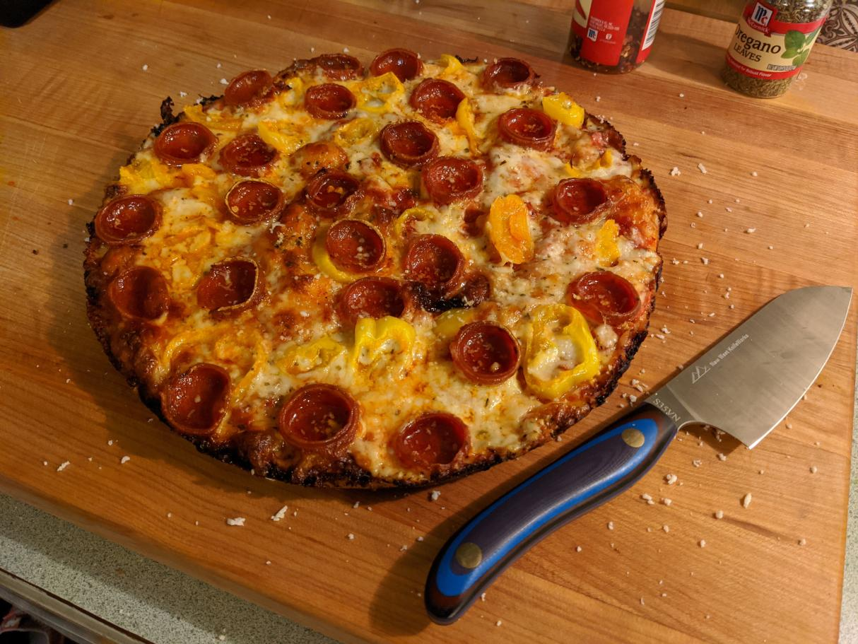 Cast Iron Pan Pizza with Roni, Banana Peppers, and Onions - Dining and ...
