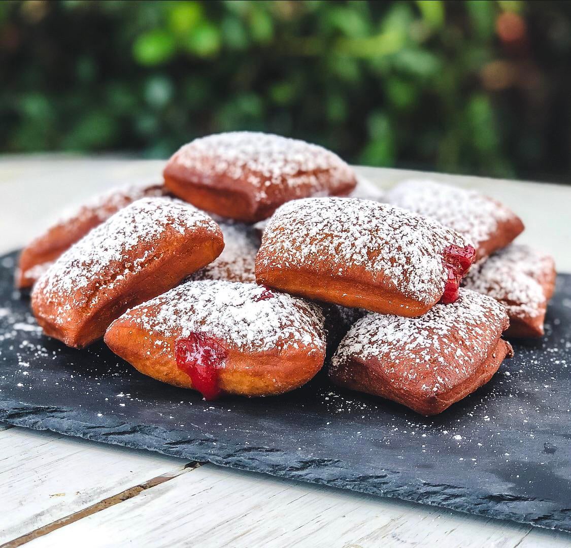 Raspberry Jelly Filled Beignets - Dining and Cooking