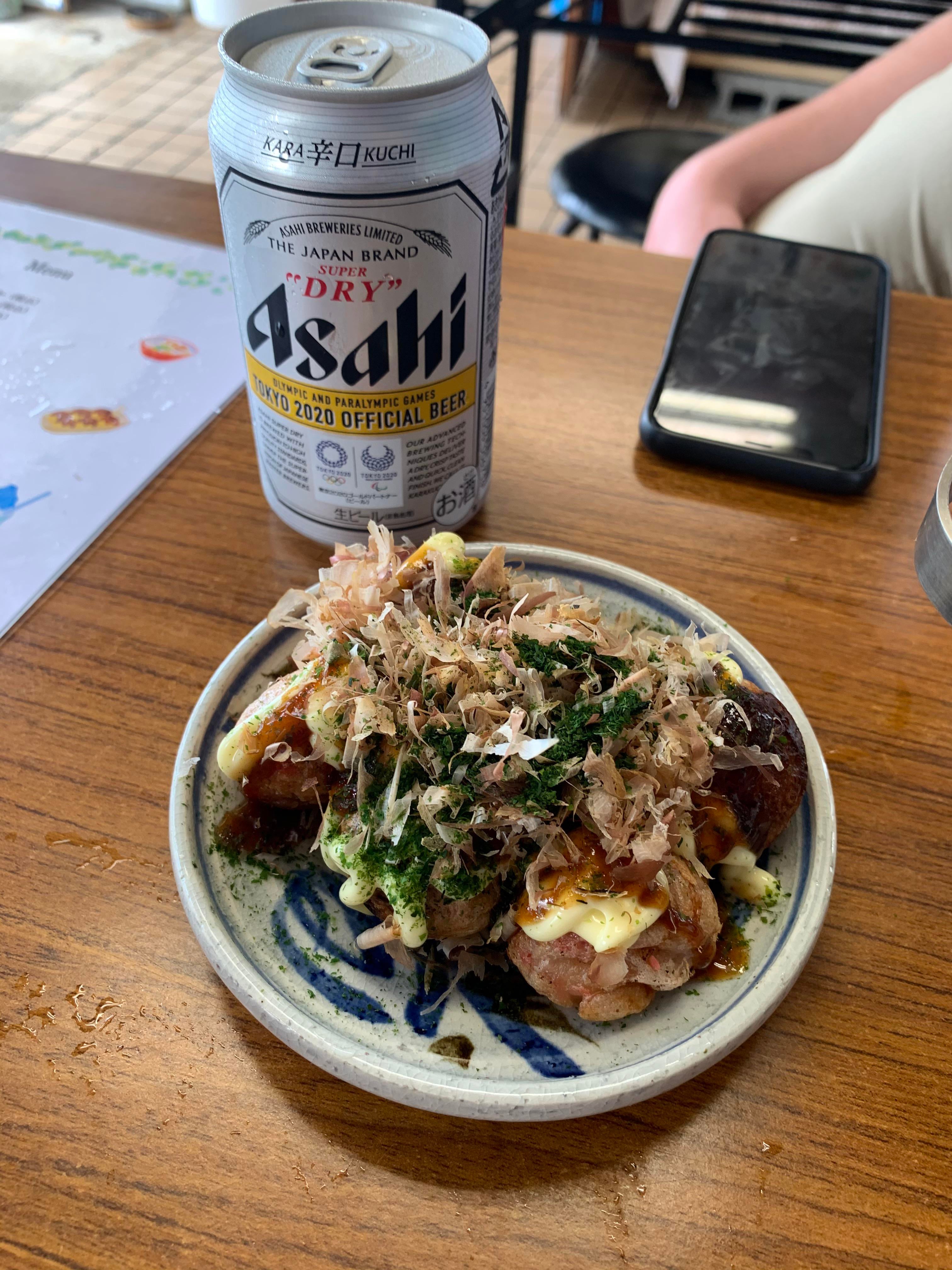 Takoyaki and bevs in Niijima - Dining and Cooking