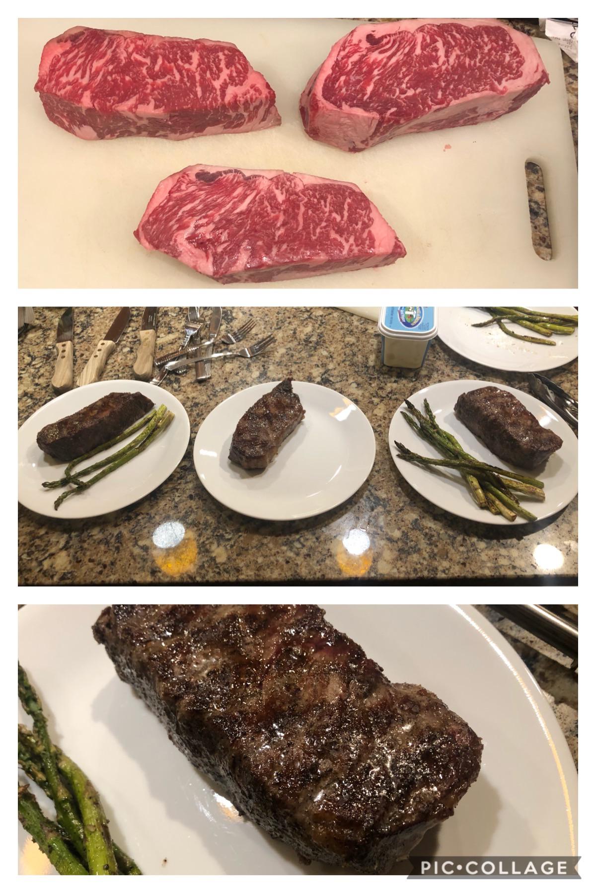 Three boneless prime shell steaks with some of the best marbling I’ve seen up close. Reverse ...