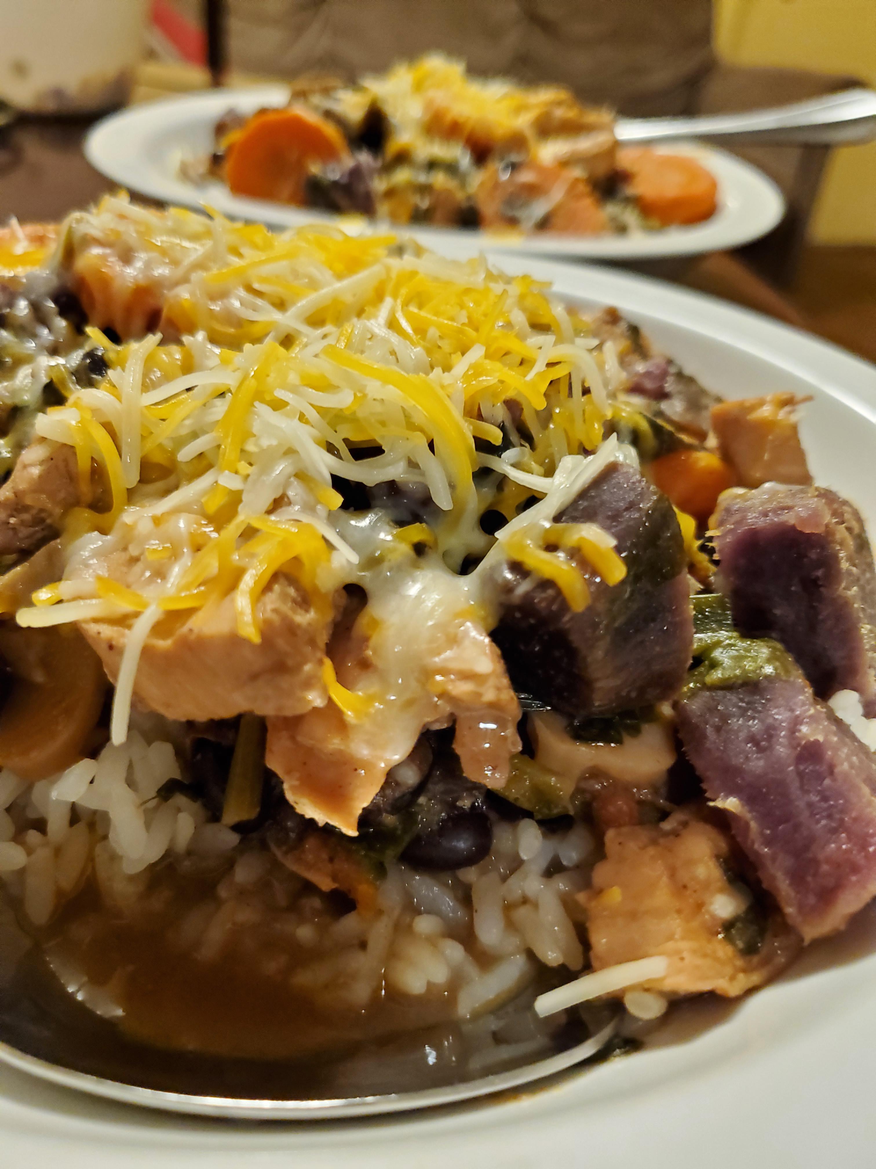 Indian inspired chicken curry with Okinawa sweet potatoes and Hamakua ...