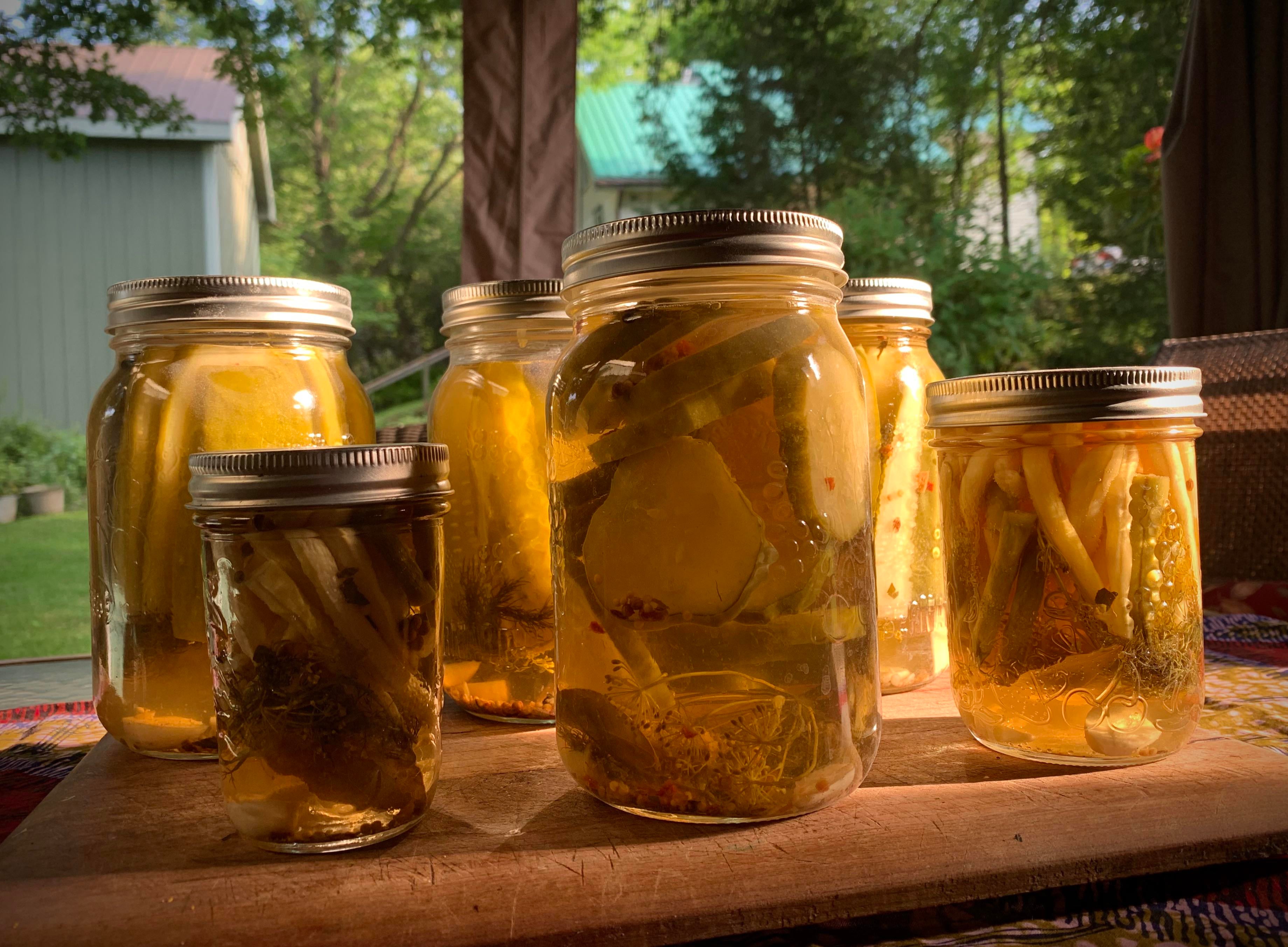 First time canning - cucumbers and beans from the garden! Here’s hoping ...