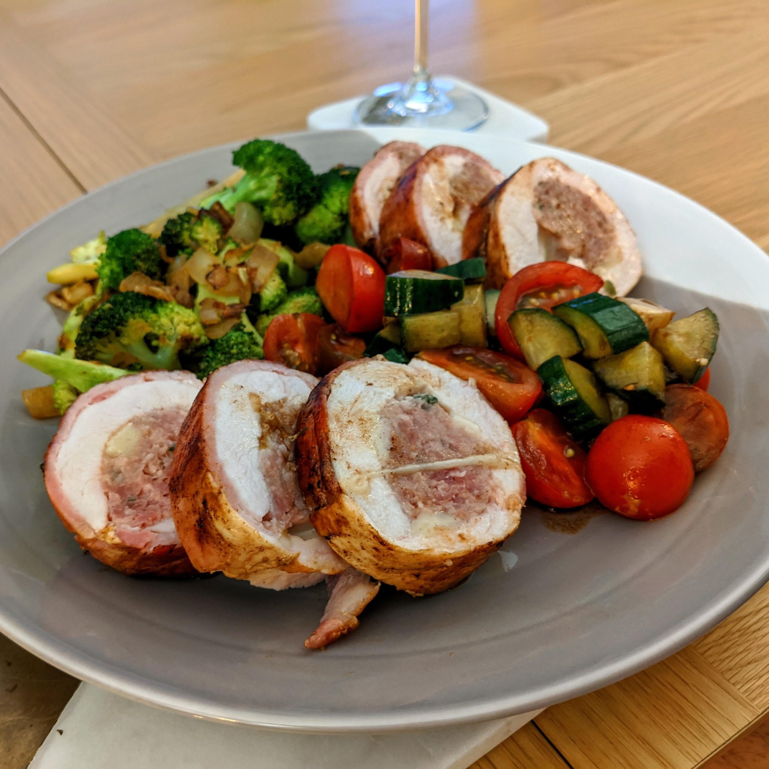 Wild Boar (left) and Cumberland (right) Sausage Stuffed Chicken ...