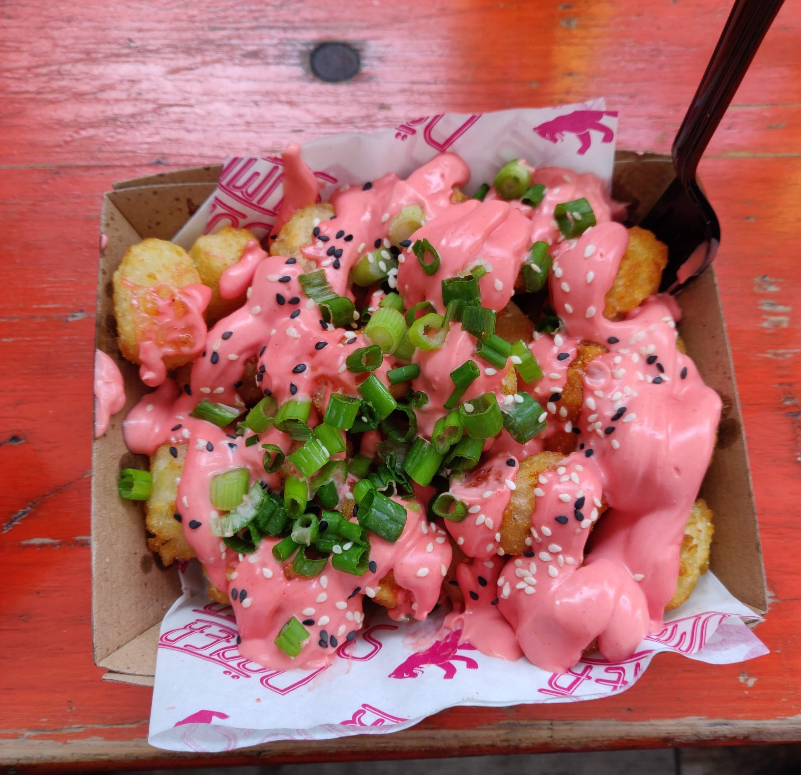 Pink garlic tator tots from Döner Summer (York) - Dining and Cooking