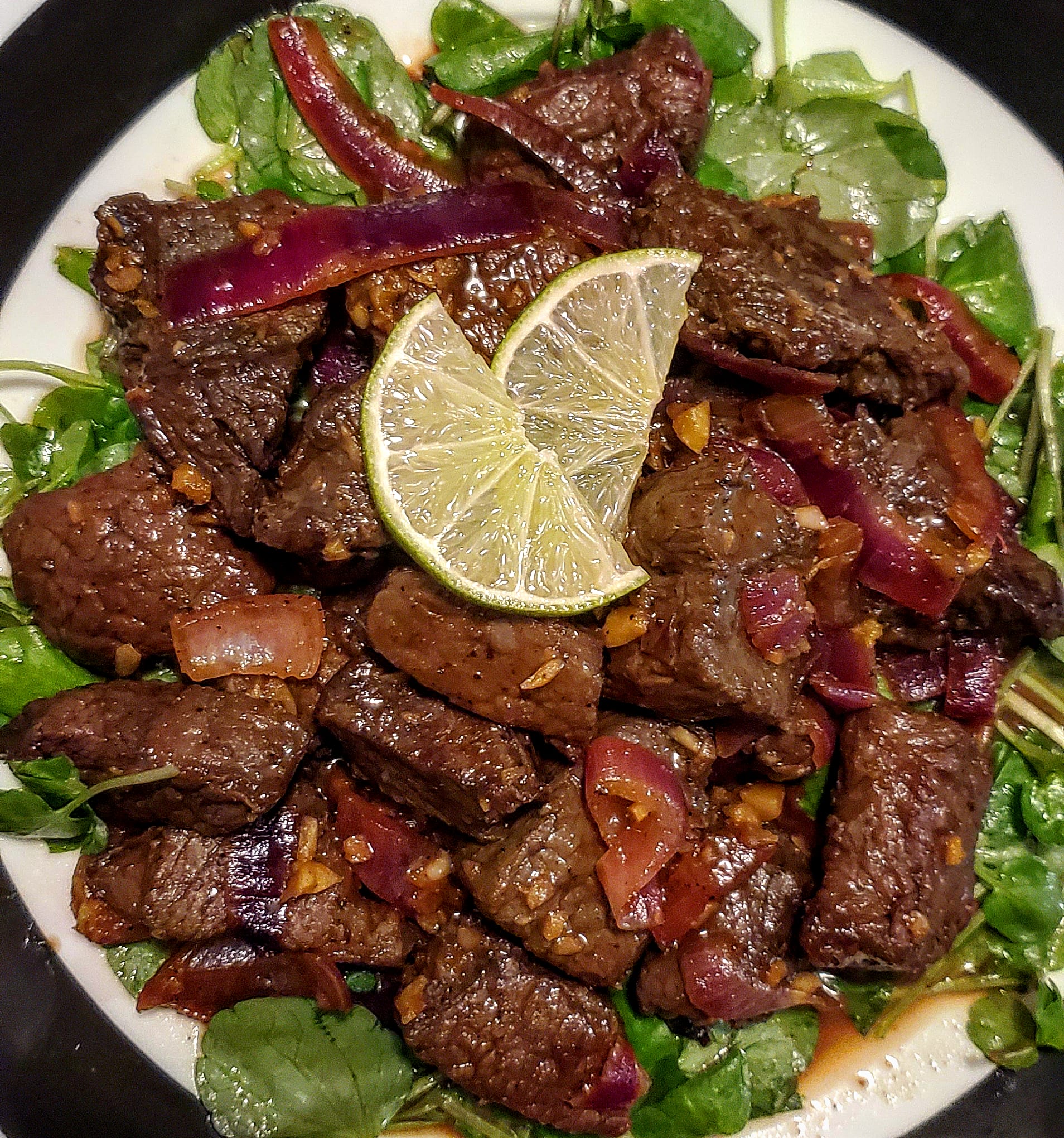 This was the result of my first time making Vietnamese Shaking Beef ...