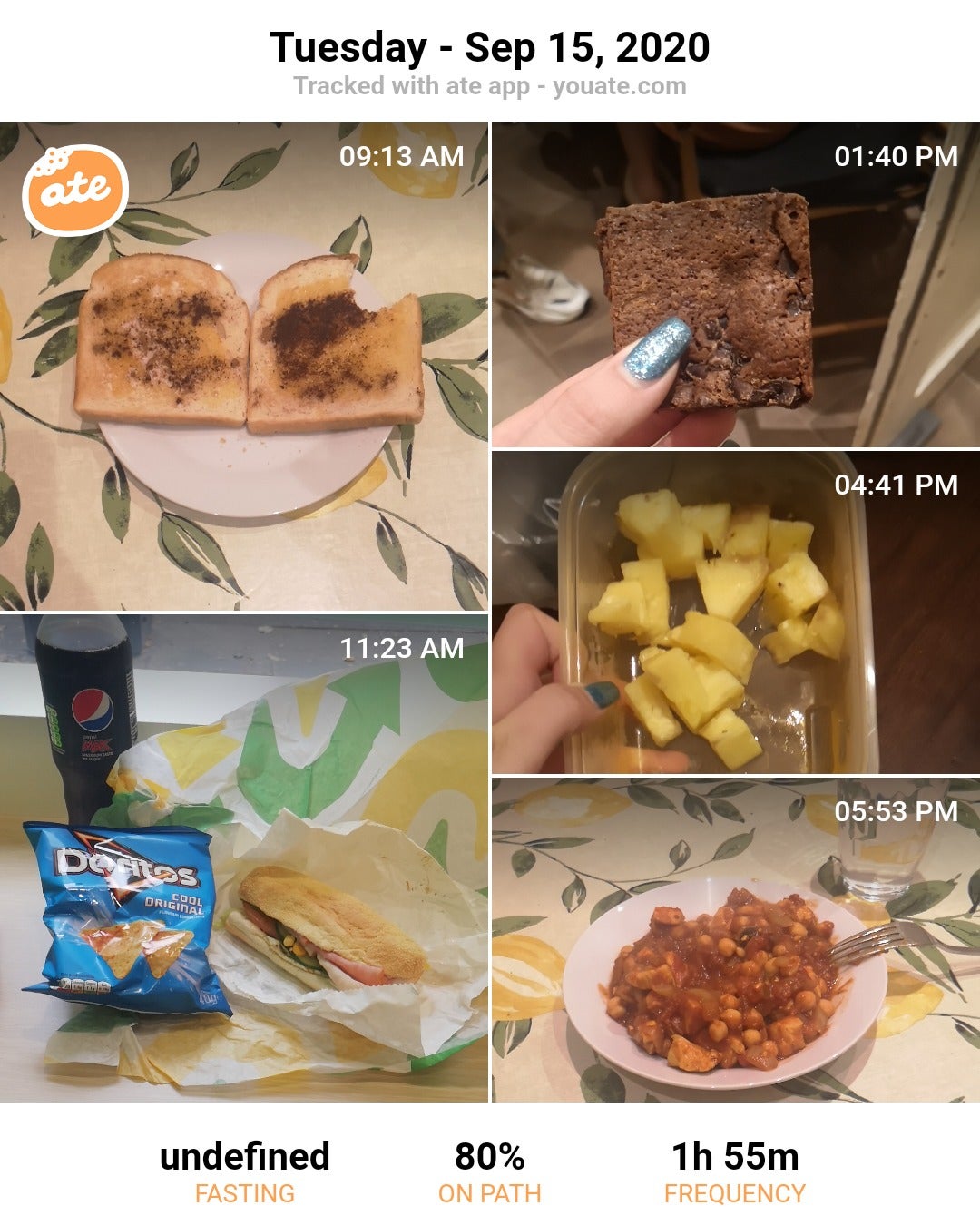 1500 - Just because I *can* squeeze fast food in, doesn't mean I ...