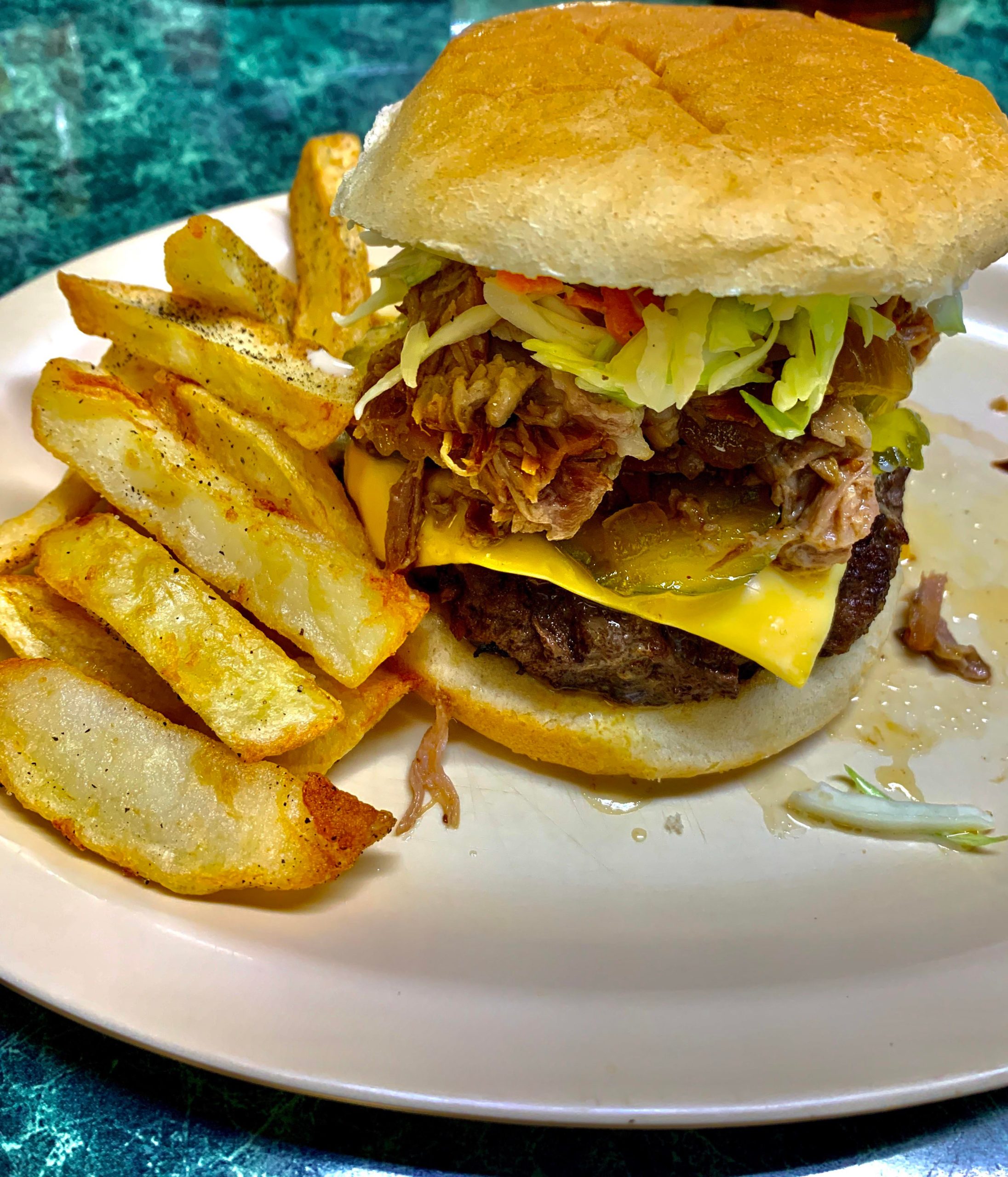 Plain cheeseburger for my five year old looked too perfect for its own ...