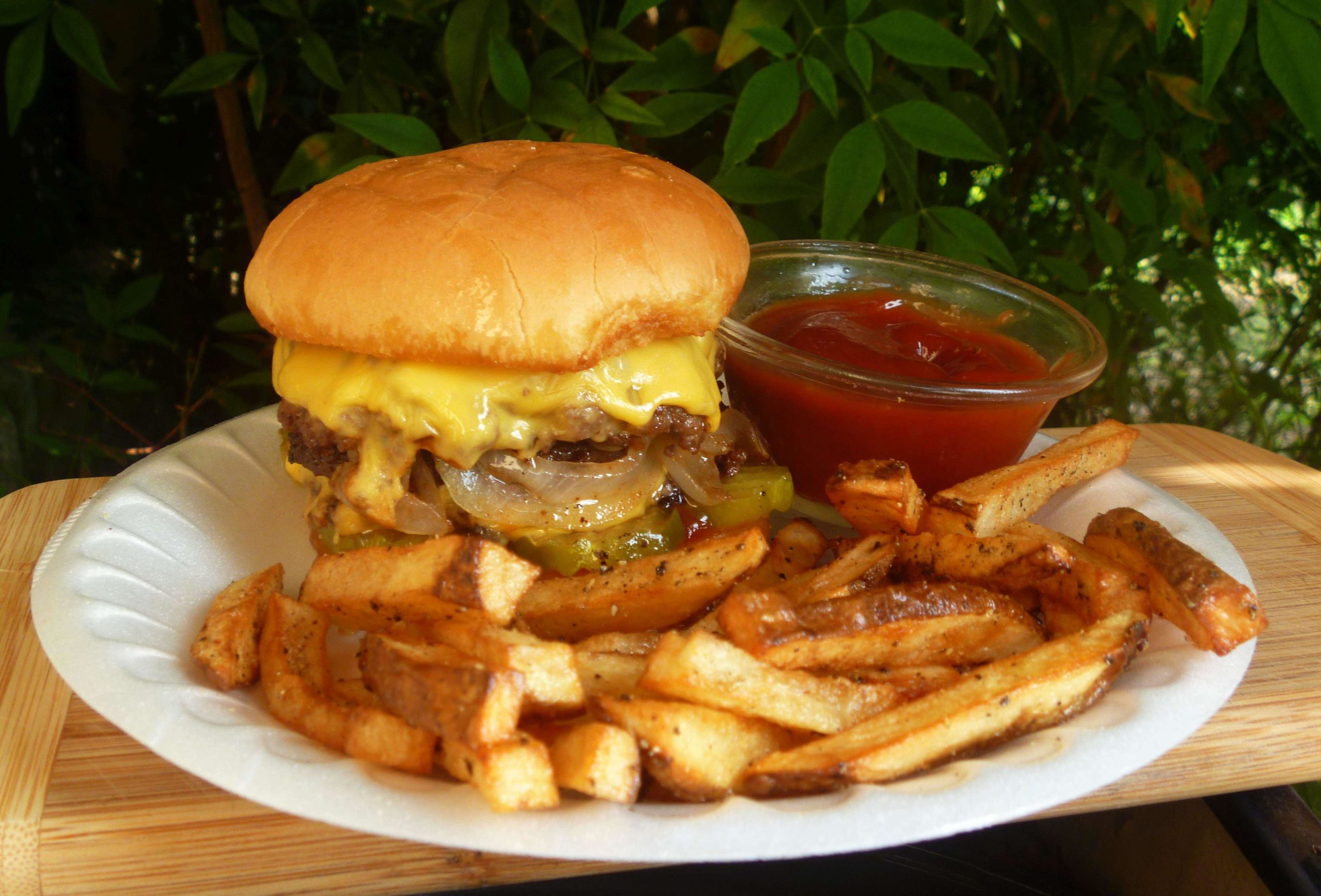 Plain cheeseburger for my five year old looked too perfect for its own ...