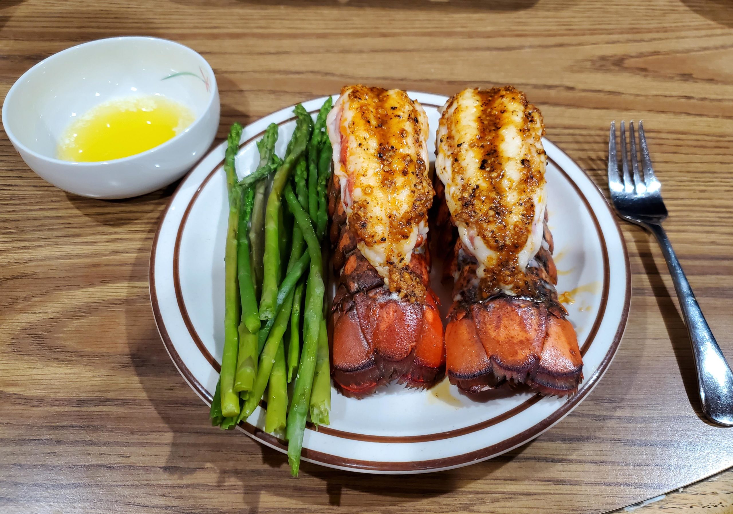 OC Homemade Cold Water Lobster Tails with Asparagus - Dining and Cooking
