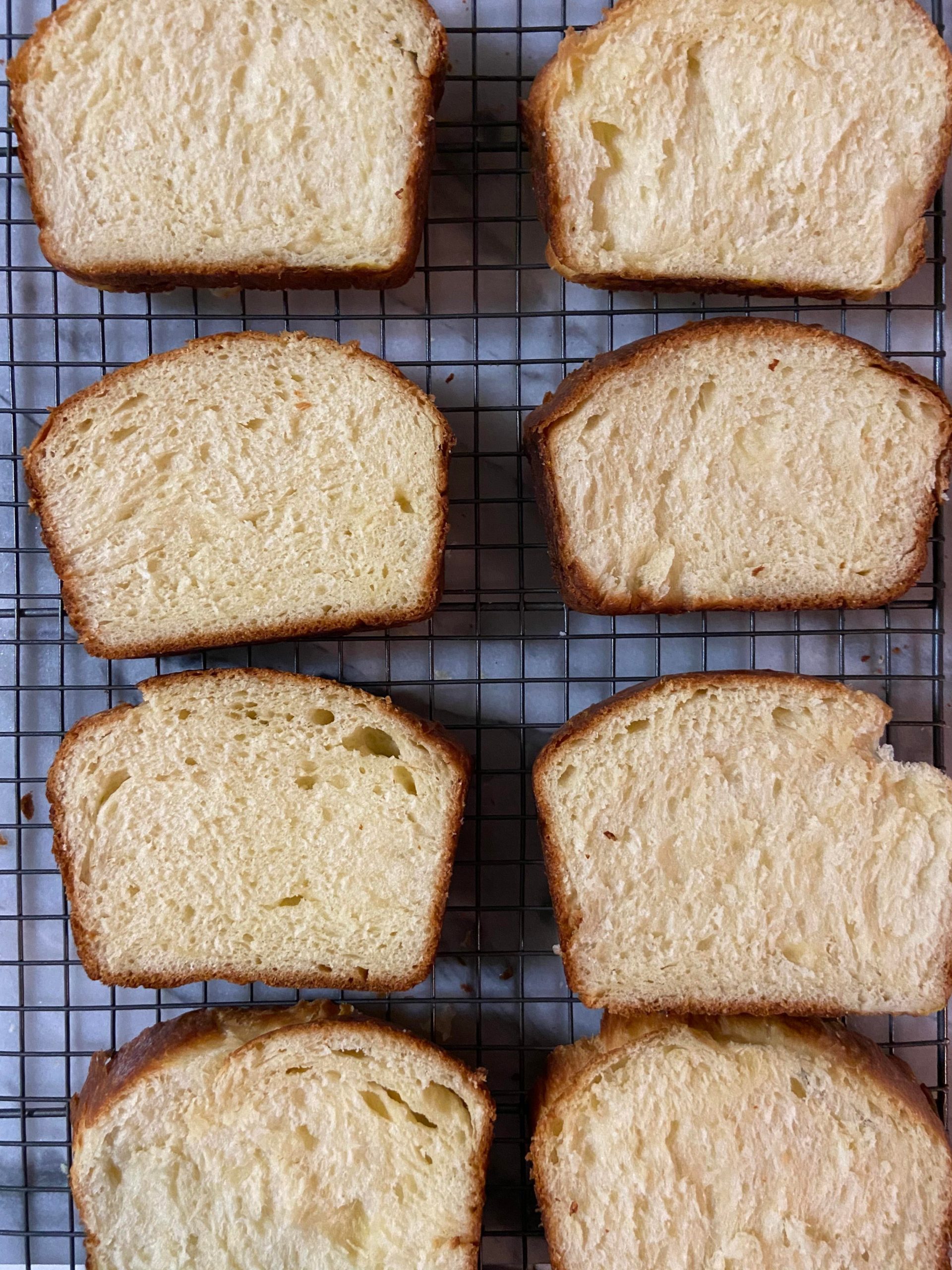 Brioche slices waiting to become French Toast. See you at breakfast ...