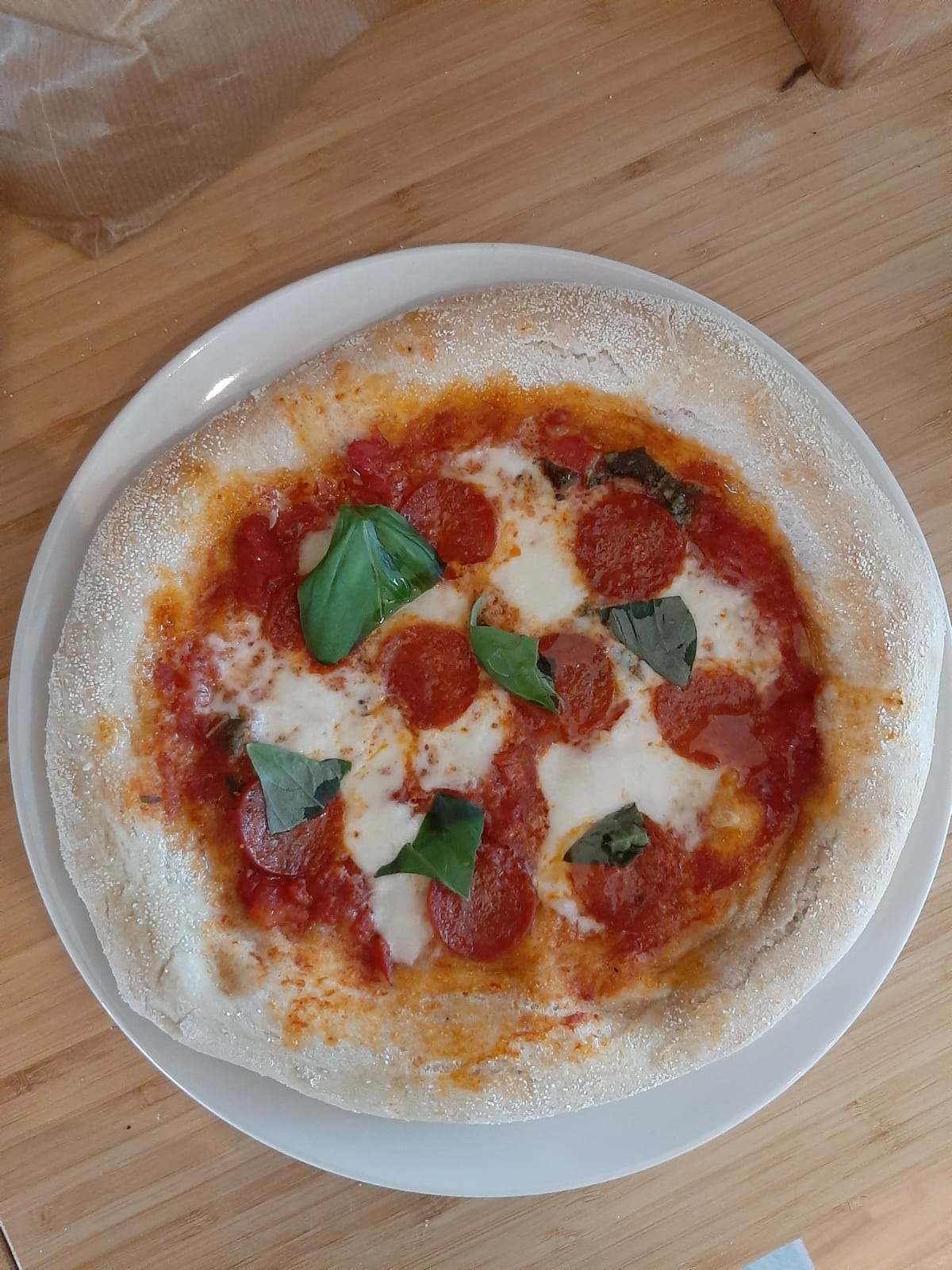 My 70% Hydration canotto style pepperoni pizza - Dining and Cooking