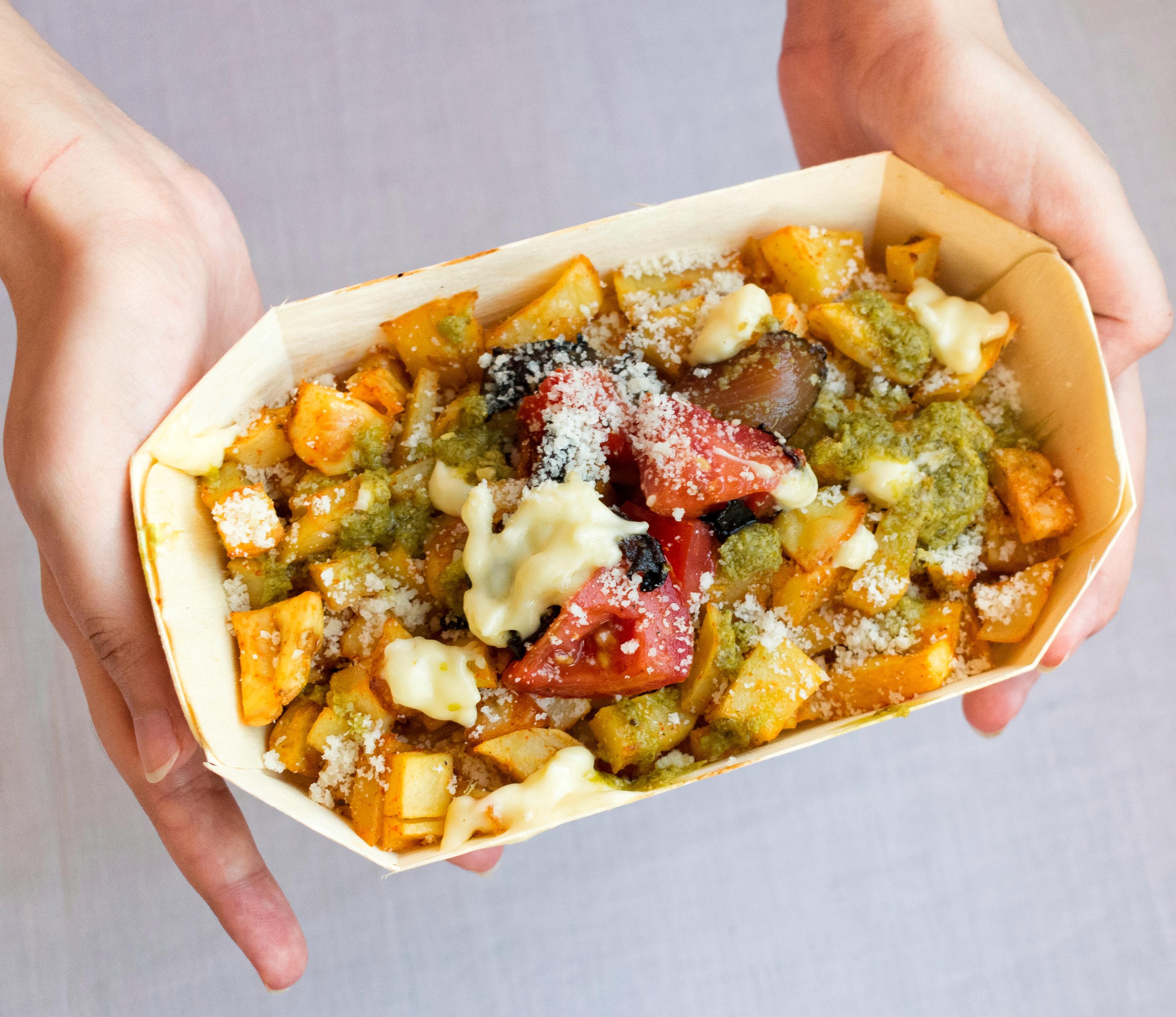 Loaded Paprika fries, topping include coconut mayonnaise and ...