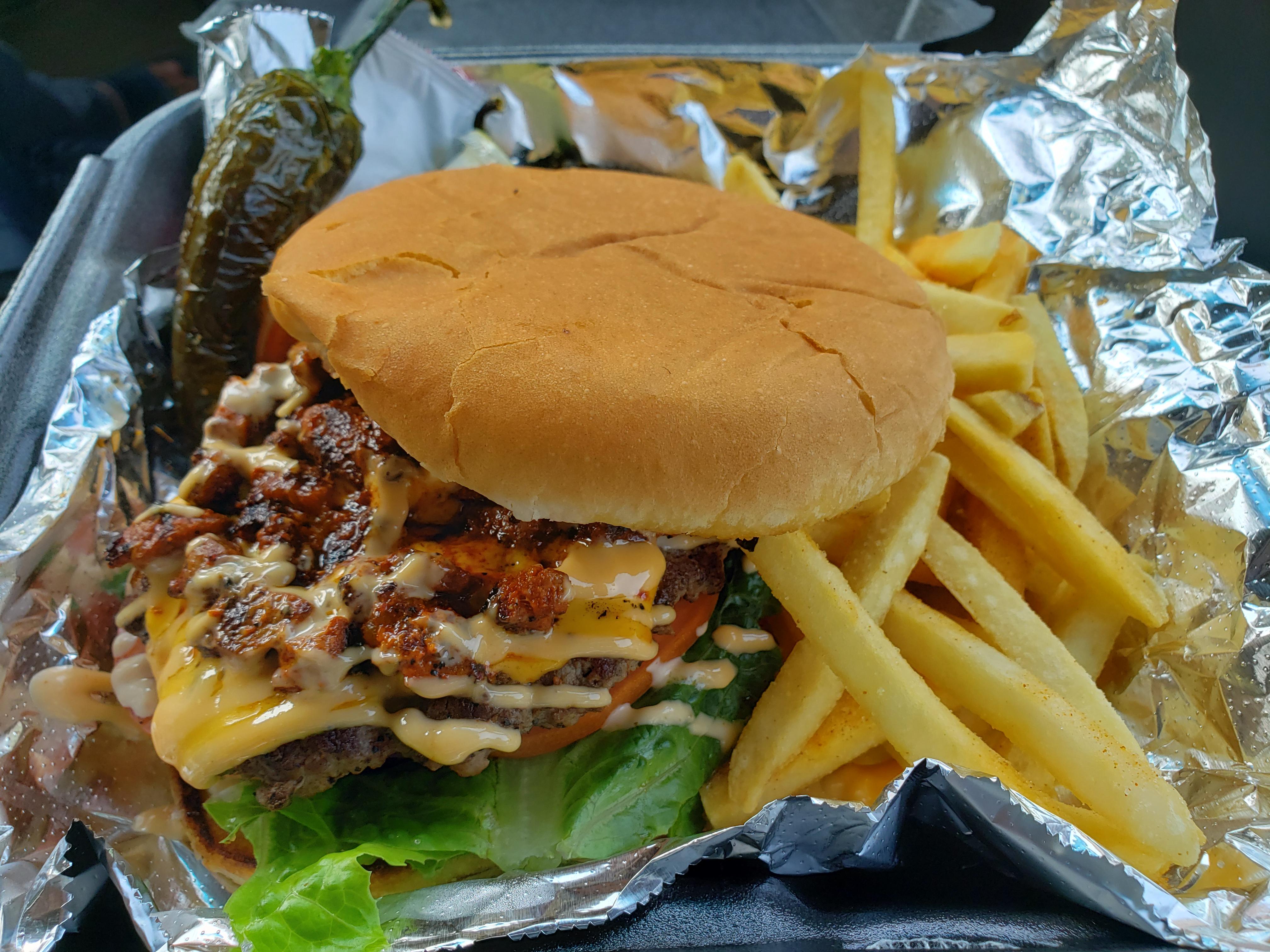 Burger with al pastor meat. One of my favorites. - Dining and Cooking