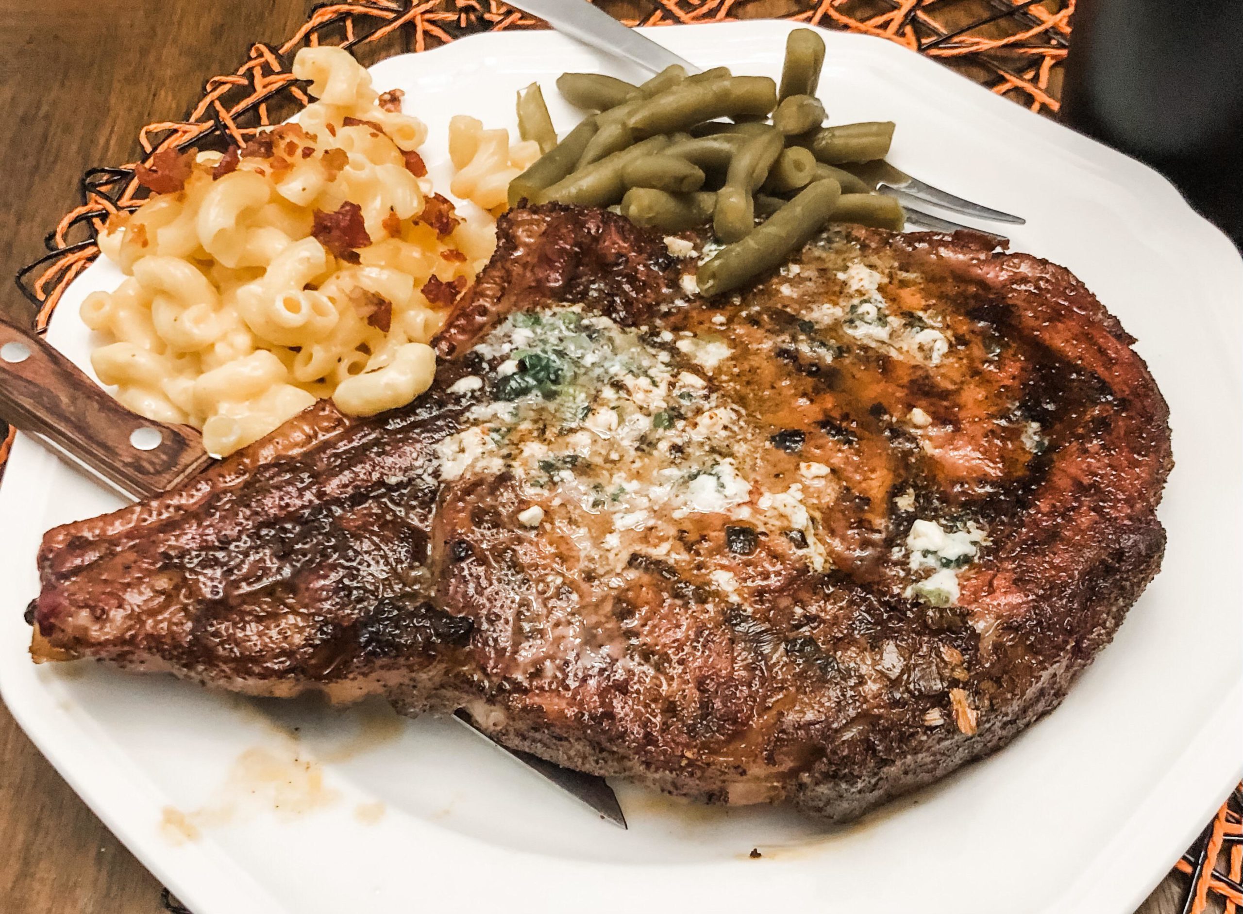Cowboy Ribeye reverse seared and finished in a garlic herb butter ...