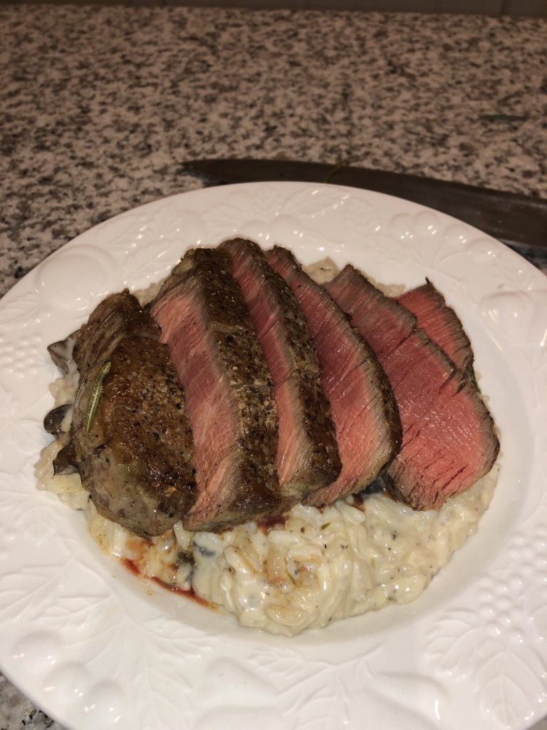 Filet mignon and wild mushroom risotto. A Tuesday night of luxury ...
