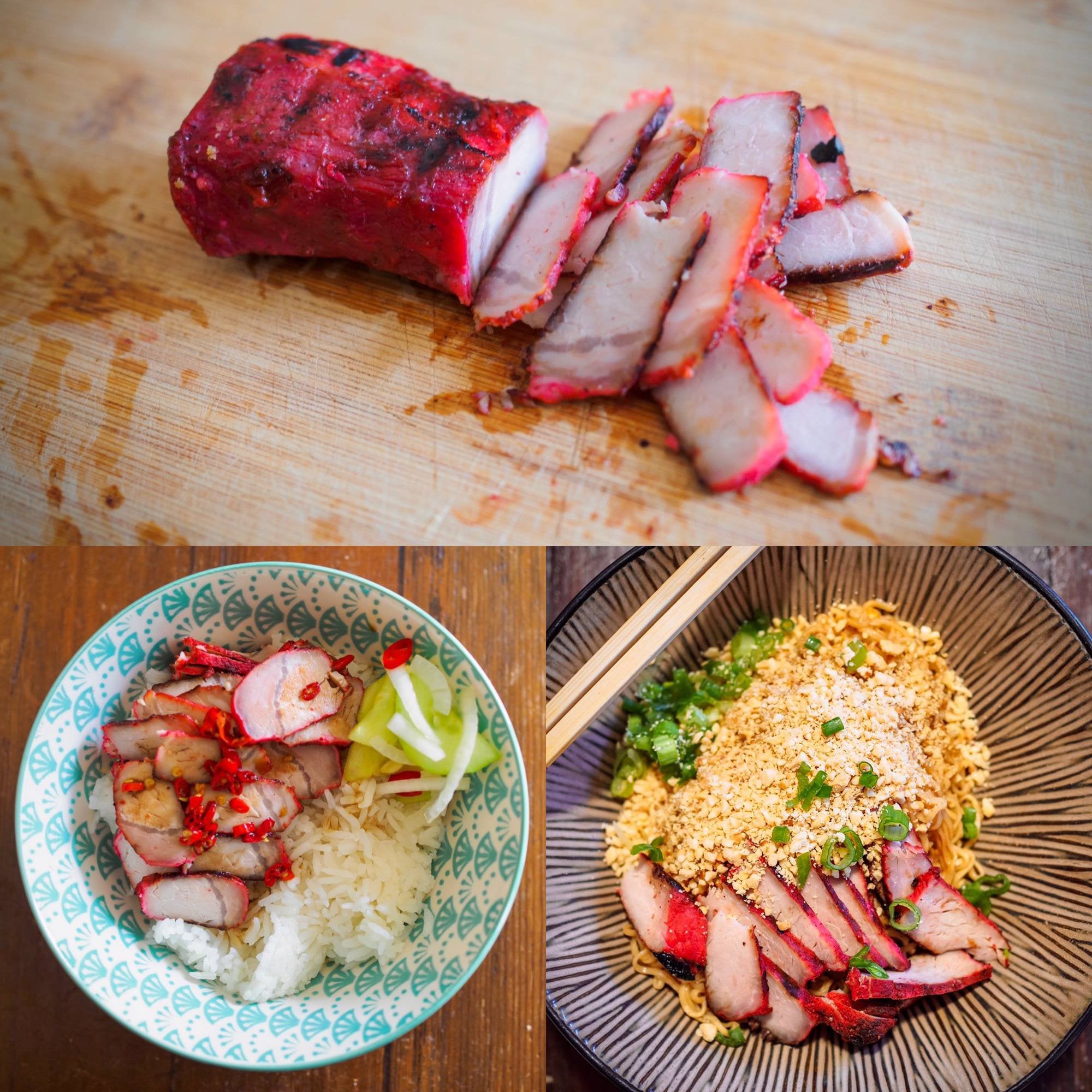 Made grilled Moo Daeng (aka Red Pork/Char Siu) for eating with rice and ...