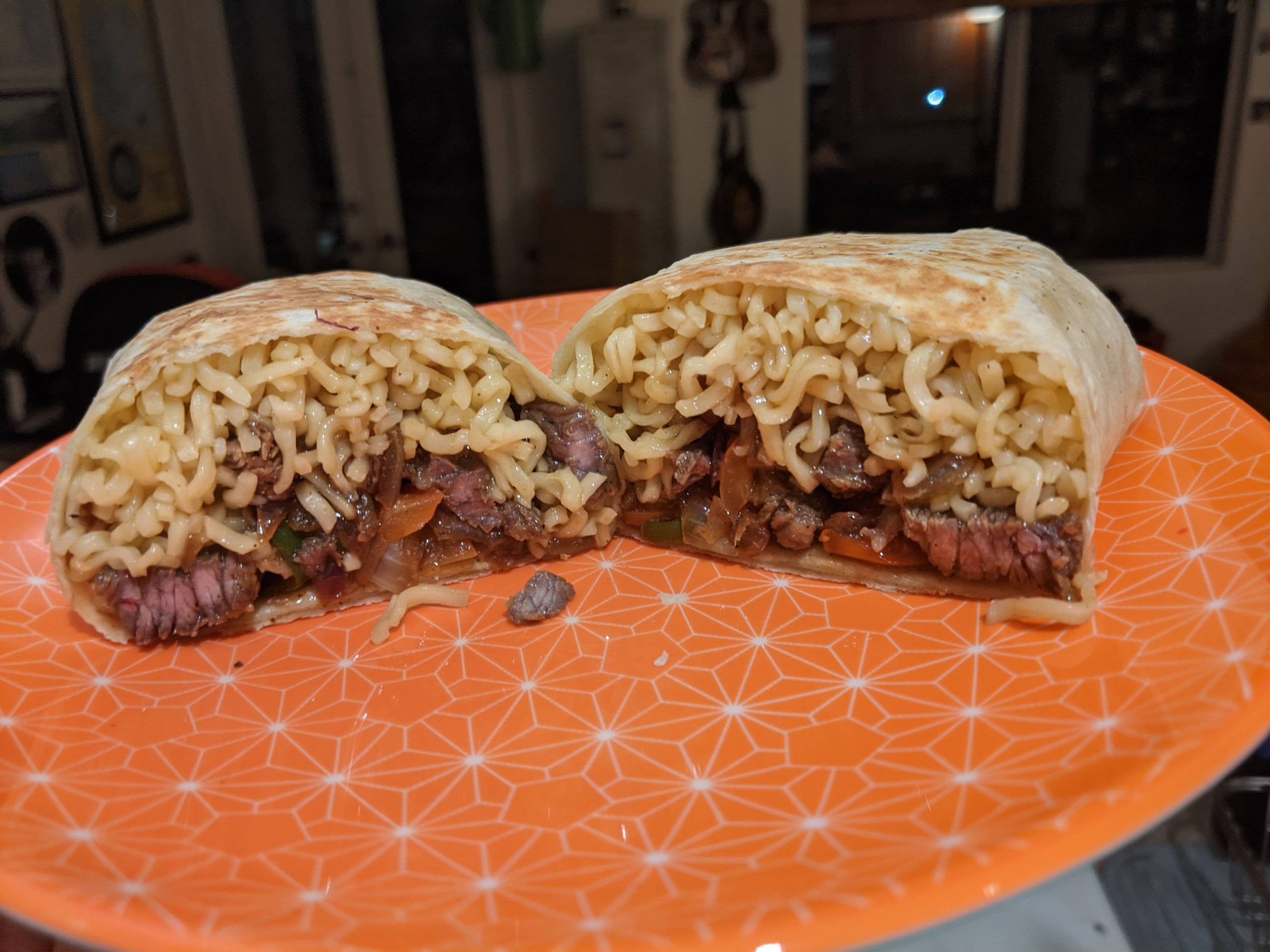 I got crazy and made a marinaded steak and ramen burrito - Dining and ...
