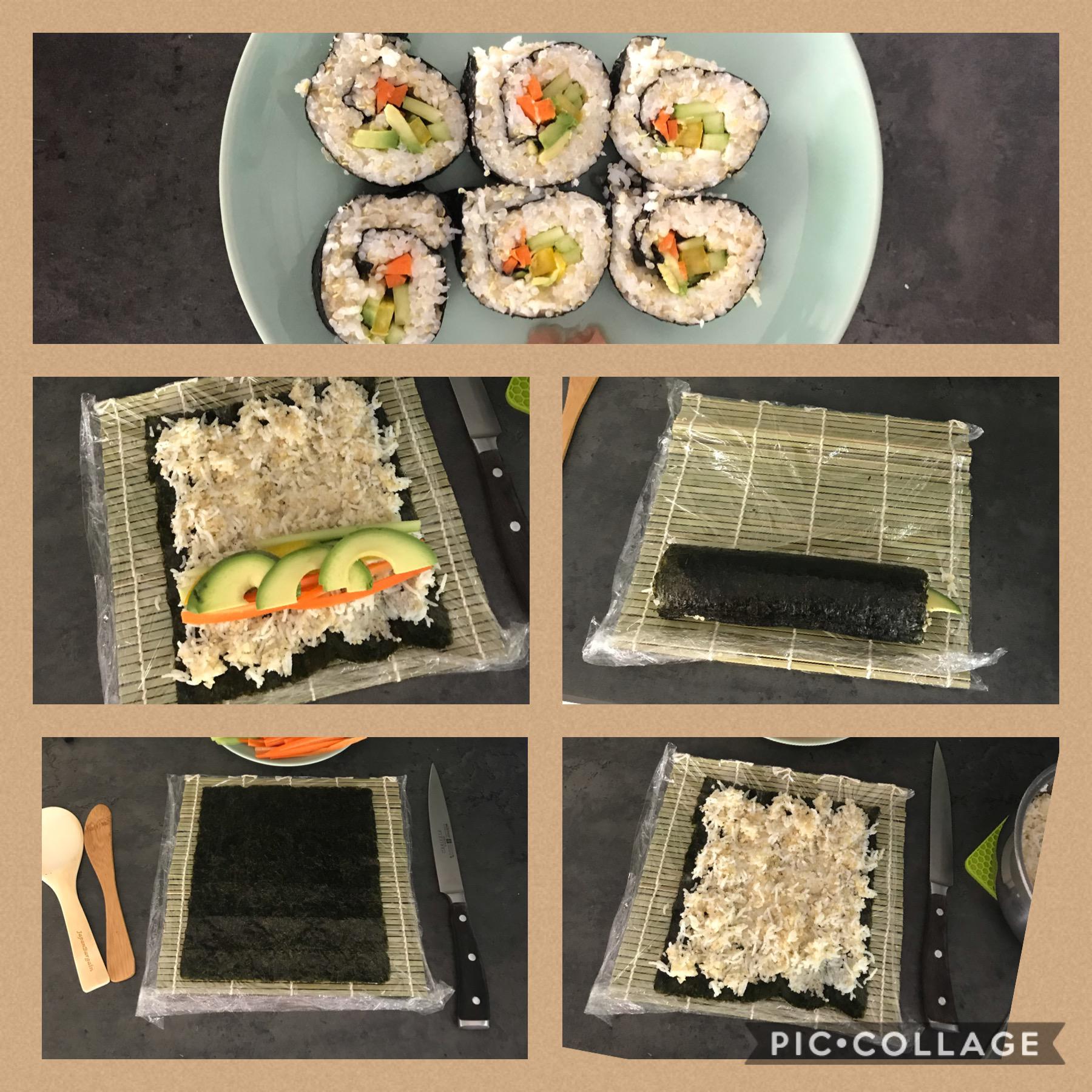 First time making sushi! THIS is my first sushi roll!!!! - Dining and ...