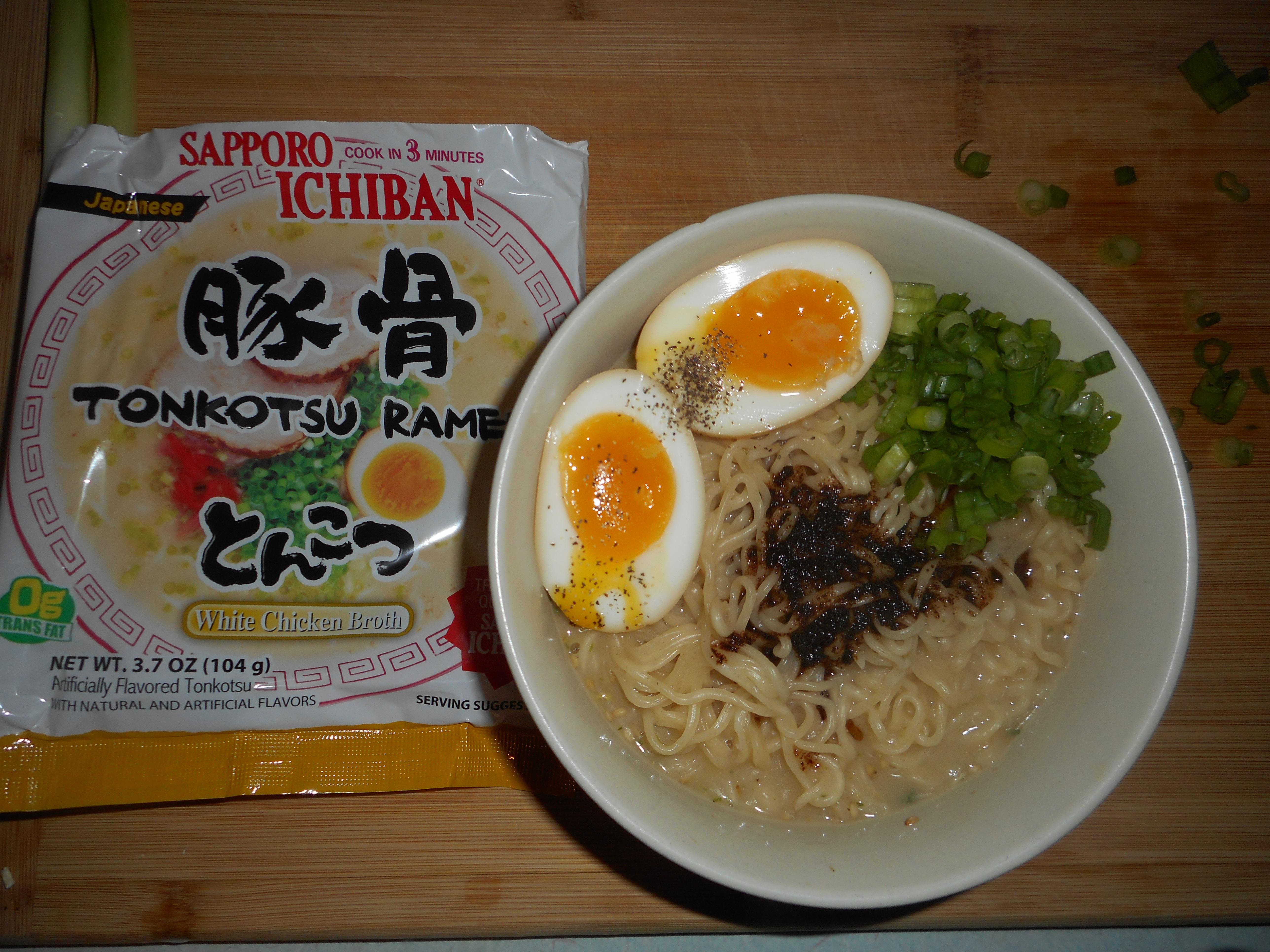 Ramen for dinner featuring a 2 hour marinated egg, green onion and my ...
