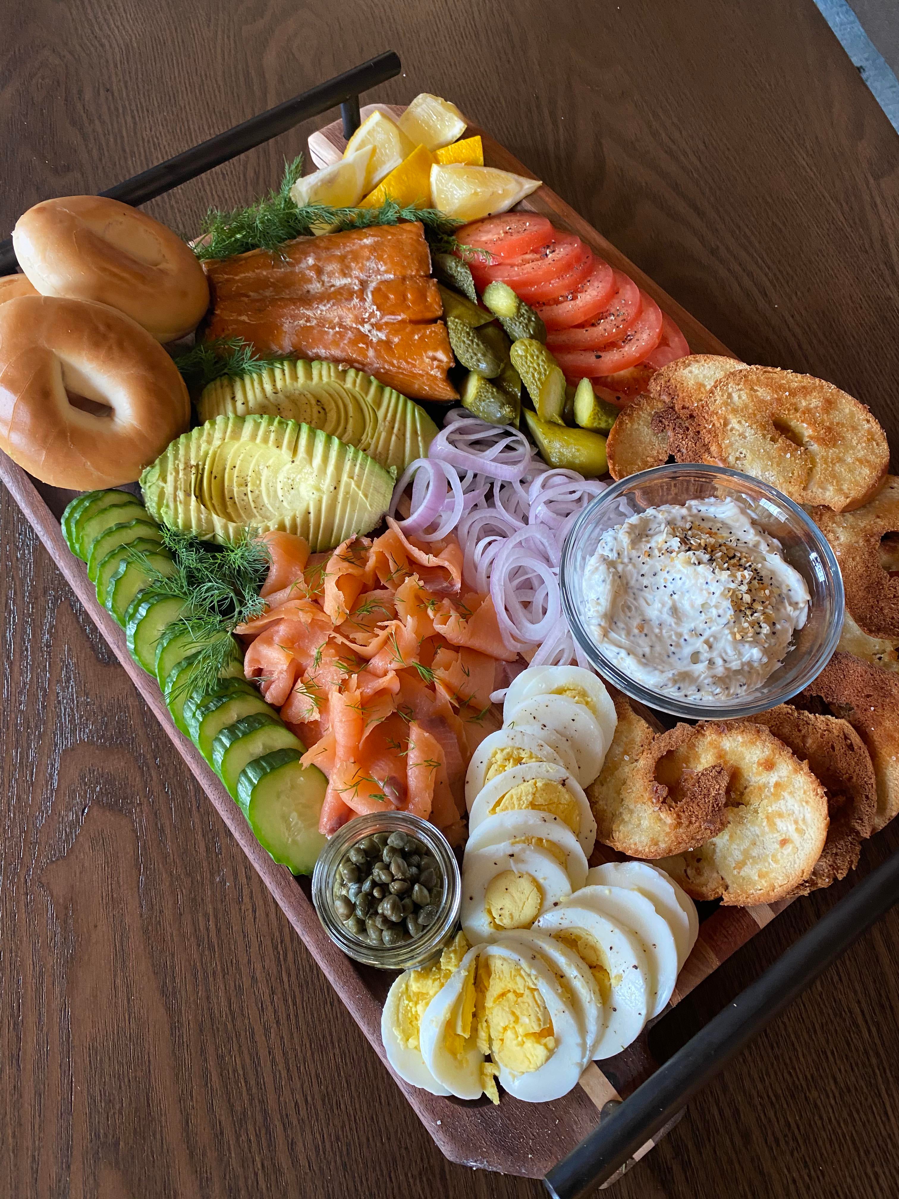 [homemade] Bagel + Lox Board - Dining and Cooking