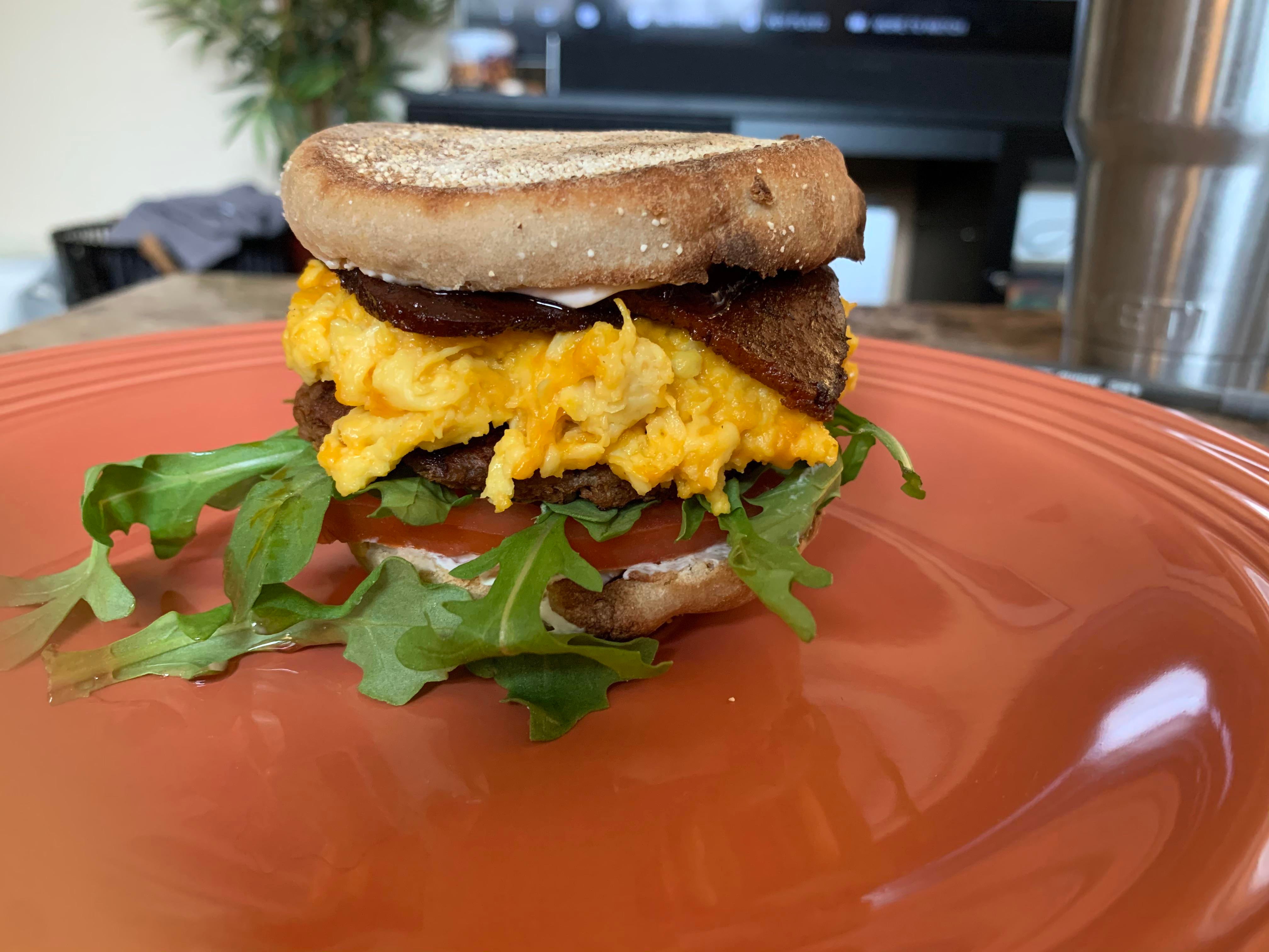 Another Sunday, another delicious but way too messy to eat breakfast ...