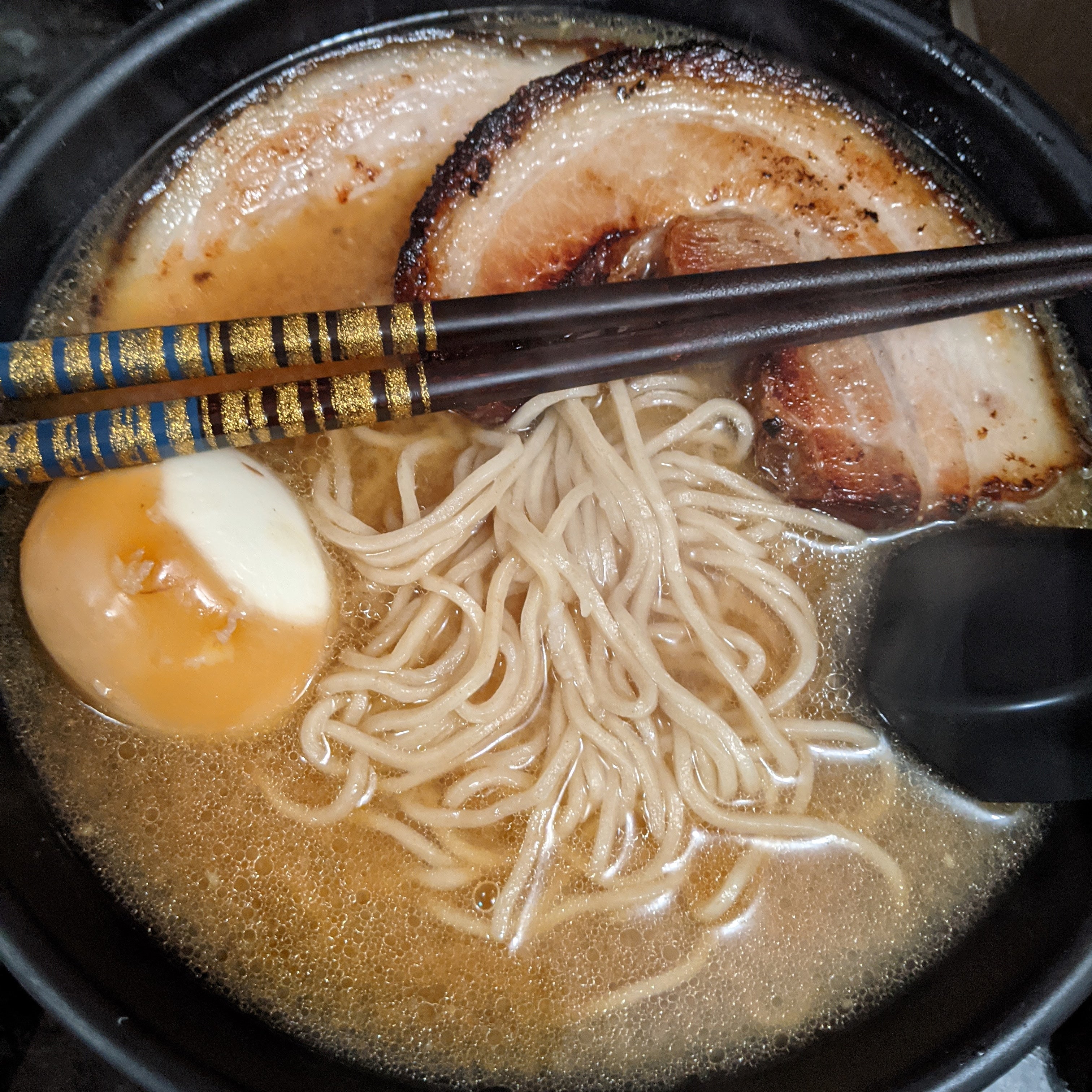 My first bowl! I have much to improve on, but it was delicious ...