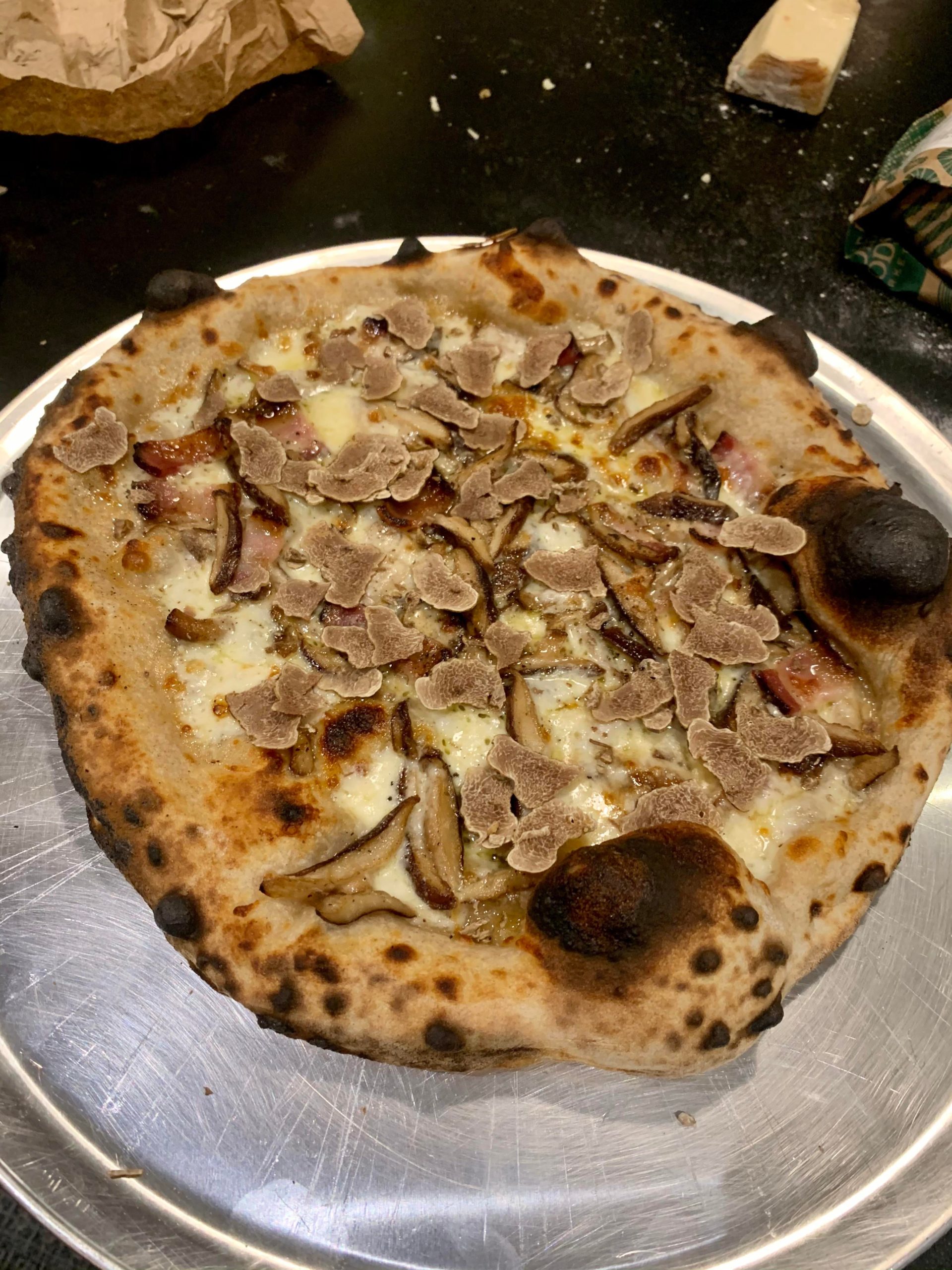 White Truffle with taleggio , mozz, and bacon - Dining and Cooking