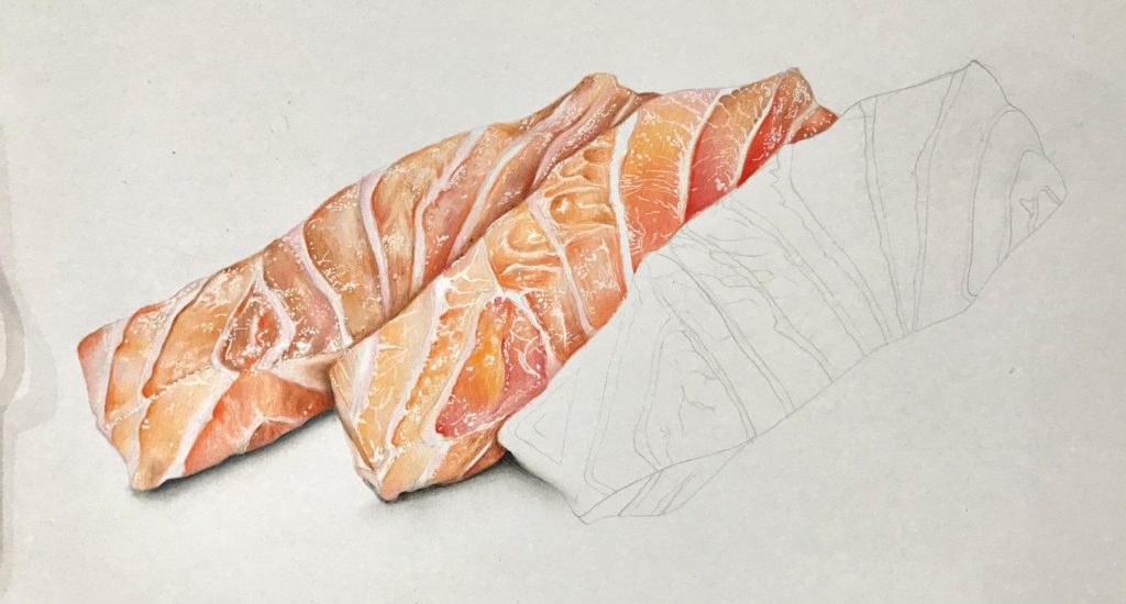 A little work in progress drawing of some salmon sashimi 🍣😊 - Dining ...