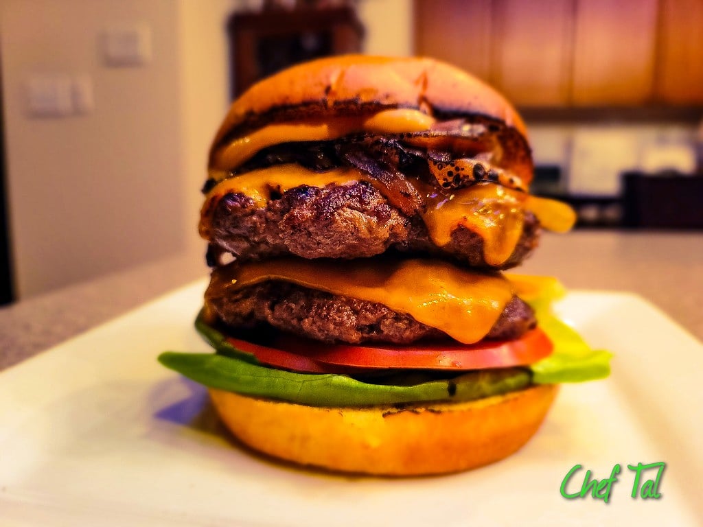 The First Burger I made in the year 2021 was this double stack with ...